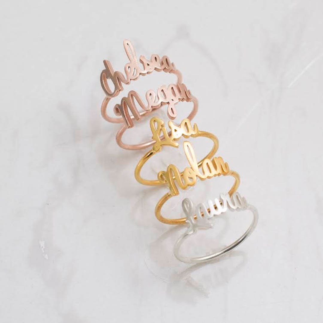 Custom Name Ring - Stackable Name Ring - Personalized Name Ring ...