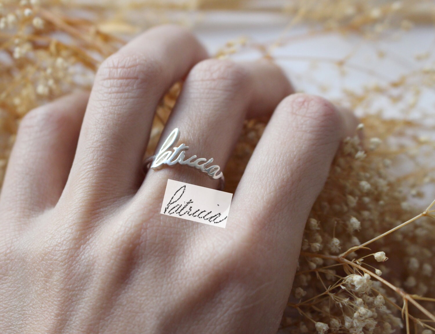 Signature Ring - Personalized Handwriting Ring - Keepsake Jewelry in ...