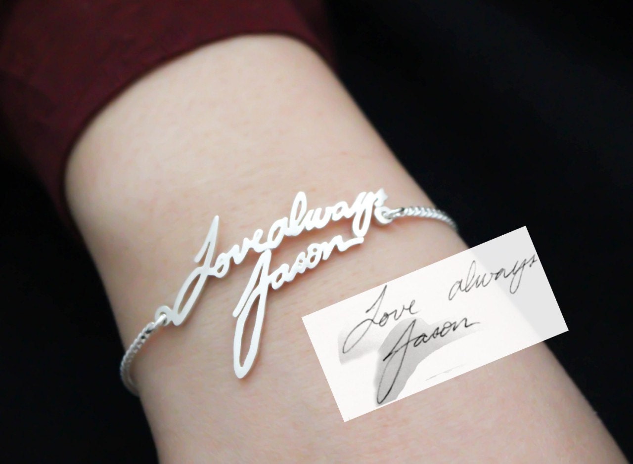 Signature Bracelet Handwriting Bracelet Memorial | Etsy