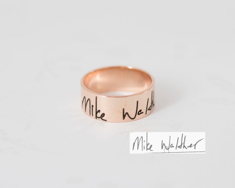 Signature Ring Handwriting Men Ring Memorial Signature | Etsy