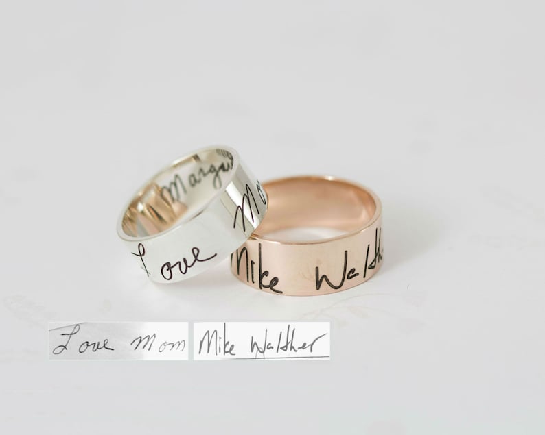 Signature Ring Handwriting Men Ring Memorial Signature | Etsy