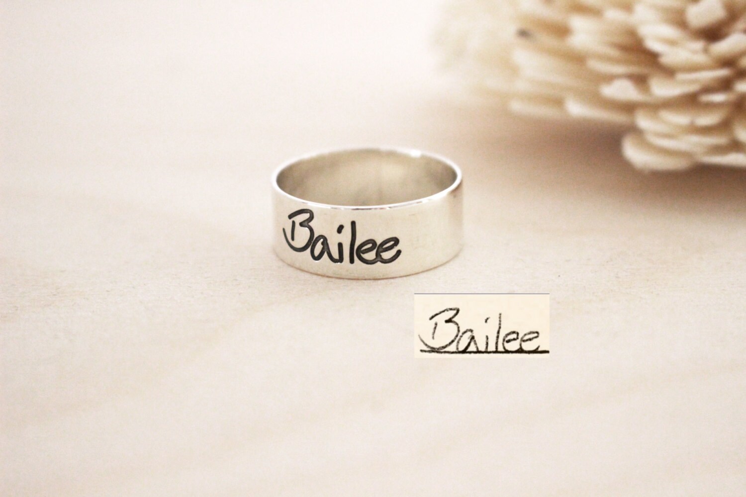 Signature Ring Handwriting Men Ring Memorial Signature - Etsy