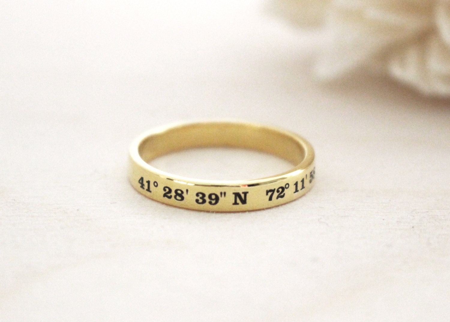 Personalized Coordinates Ring - Sterling Silver Latitude Longitude Ring ...
