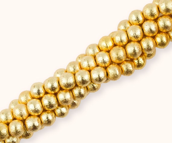 8mm Brushed Gold Round Beads Gold Round Beads Round Beads - Etsy