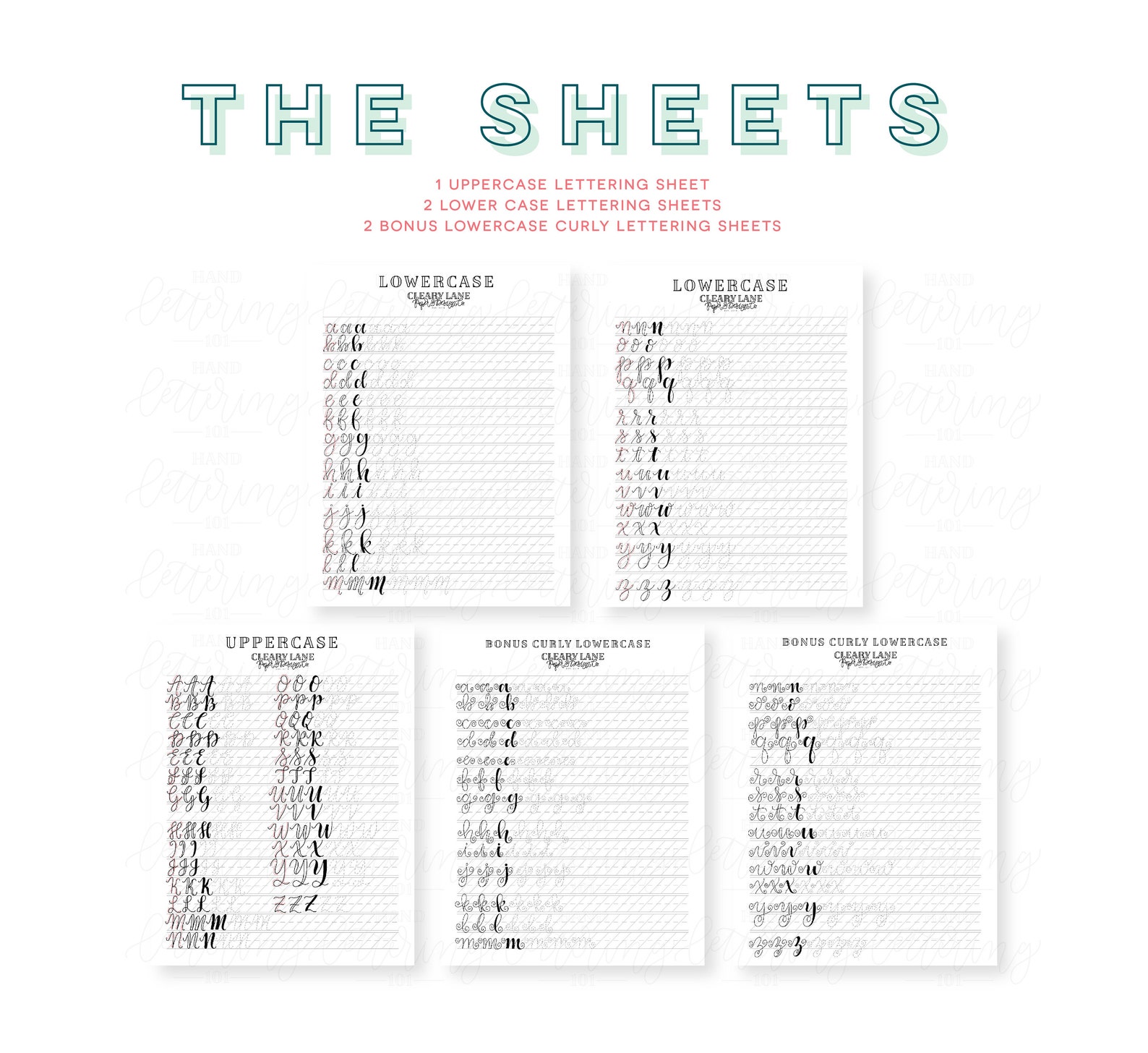 Hand Lettering Practice Worksheets, Handlettering Practice, Script ...