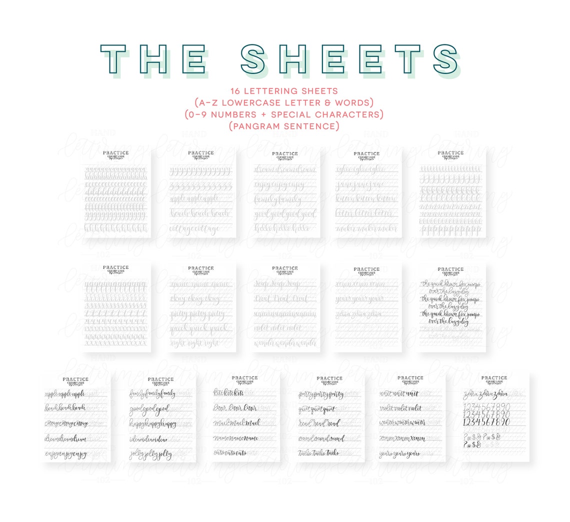 Hand Lettering Worksheets Handlettering Practice Sheets - Etsy