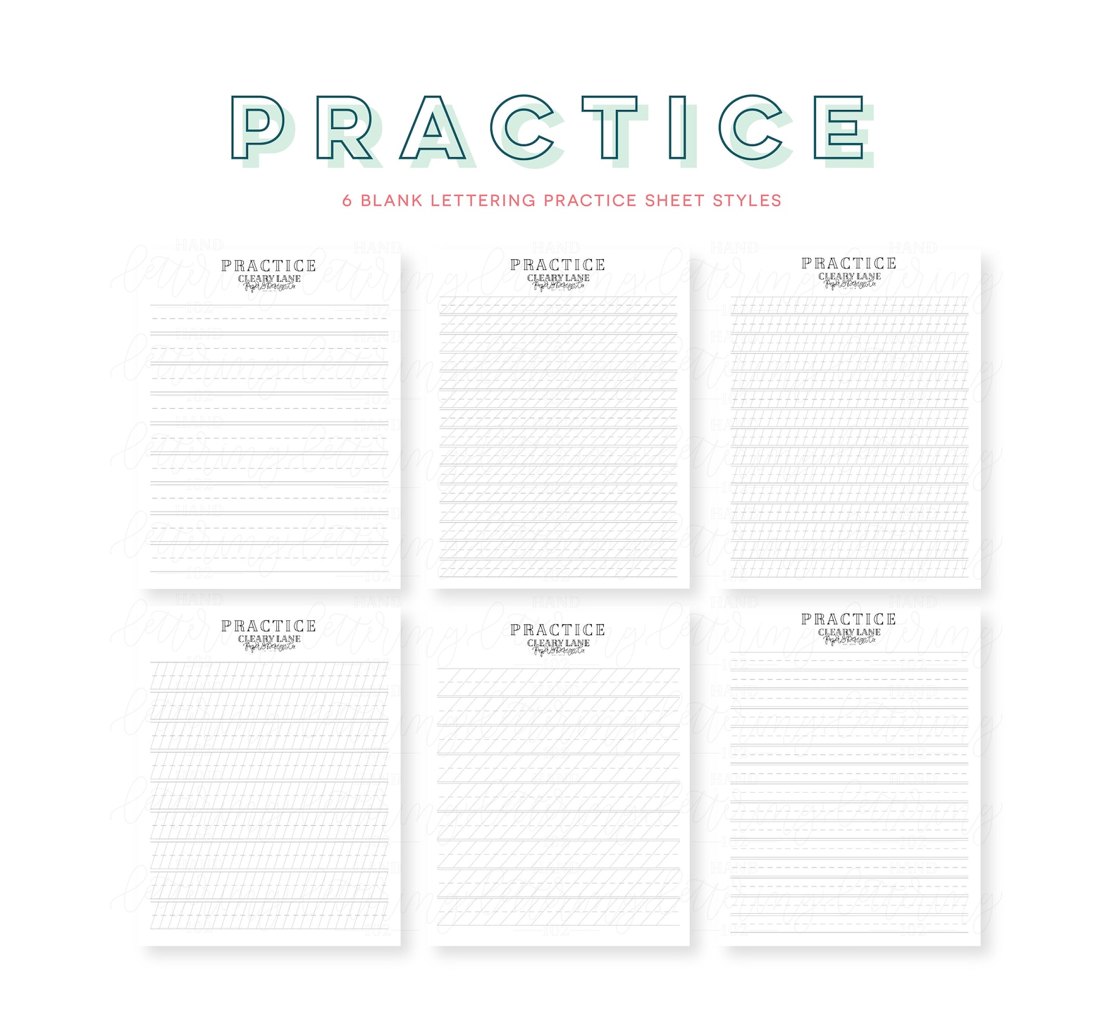 Hand Lettering Worksheets Handlettering Practice Sheets - Etsy