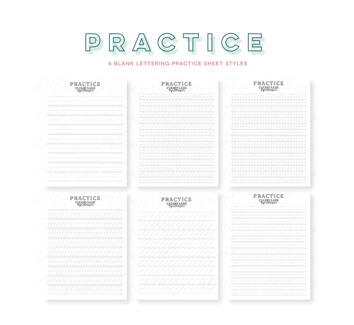 Hand Lettering Practice Worksheets Handlettering Sheets | Etsy