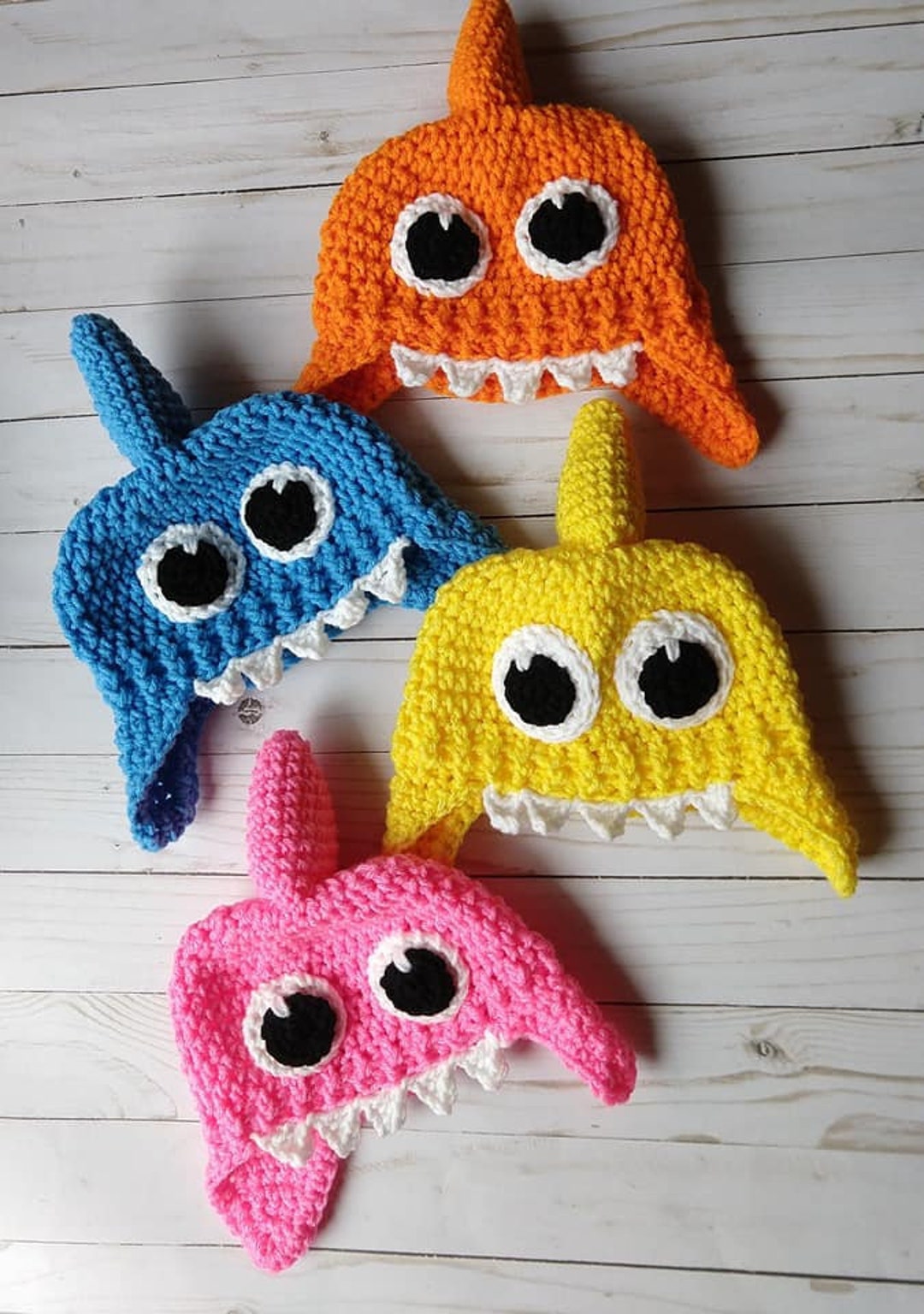 Crochet Baby Shark Hat, Made to Order in Any Child Size and Color ...