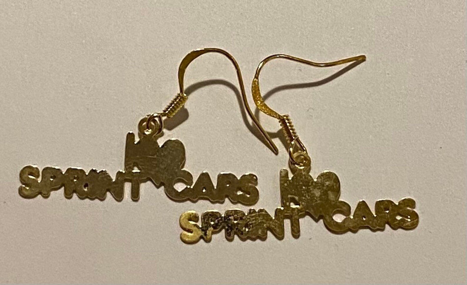 I Love Sprint Car Gold Plate Earrings Closeout Price - Etsy