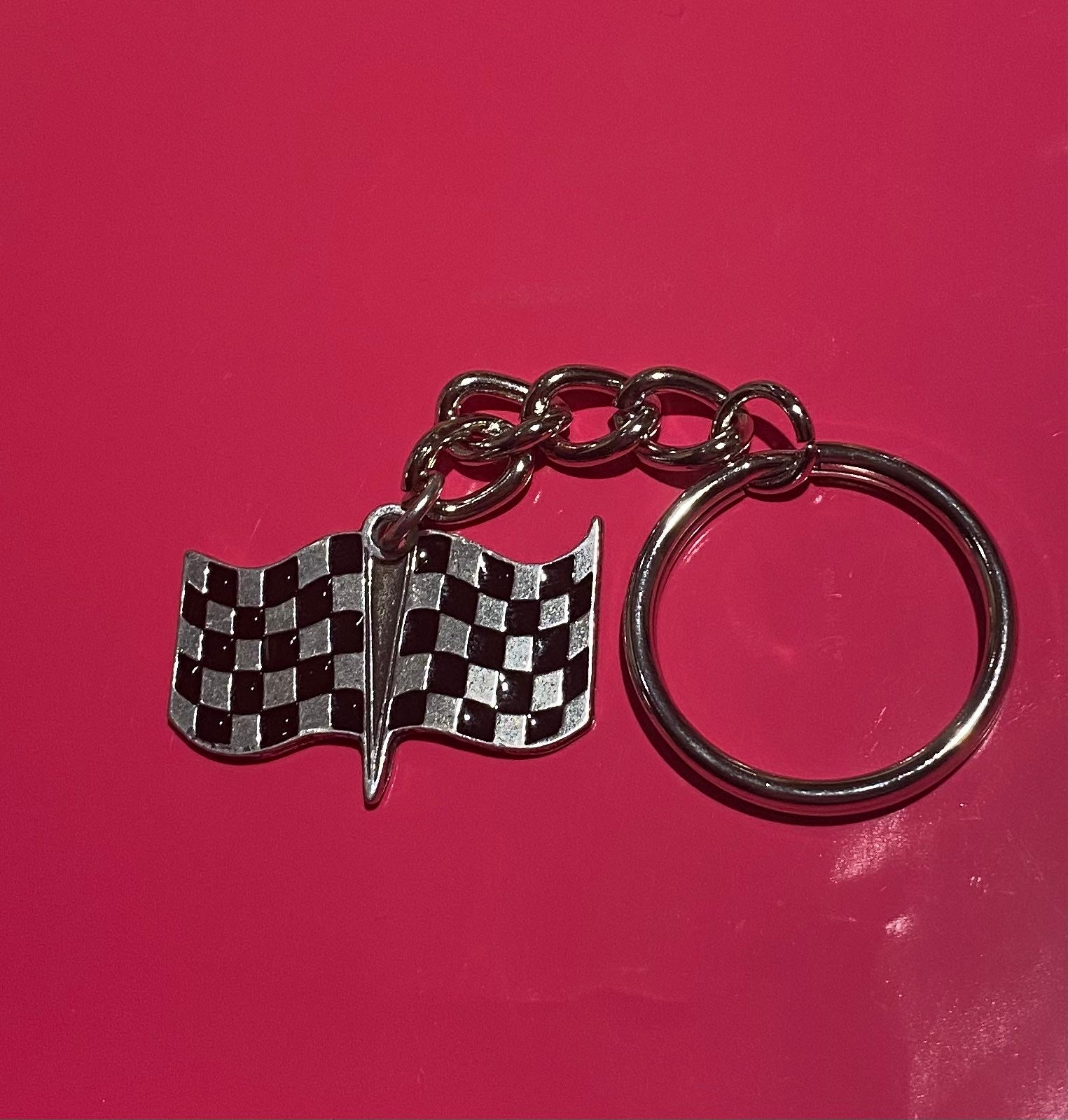 Traceys Racing Jewelry Checkered Flag Auto Racing Keychain - Etsy