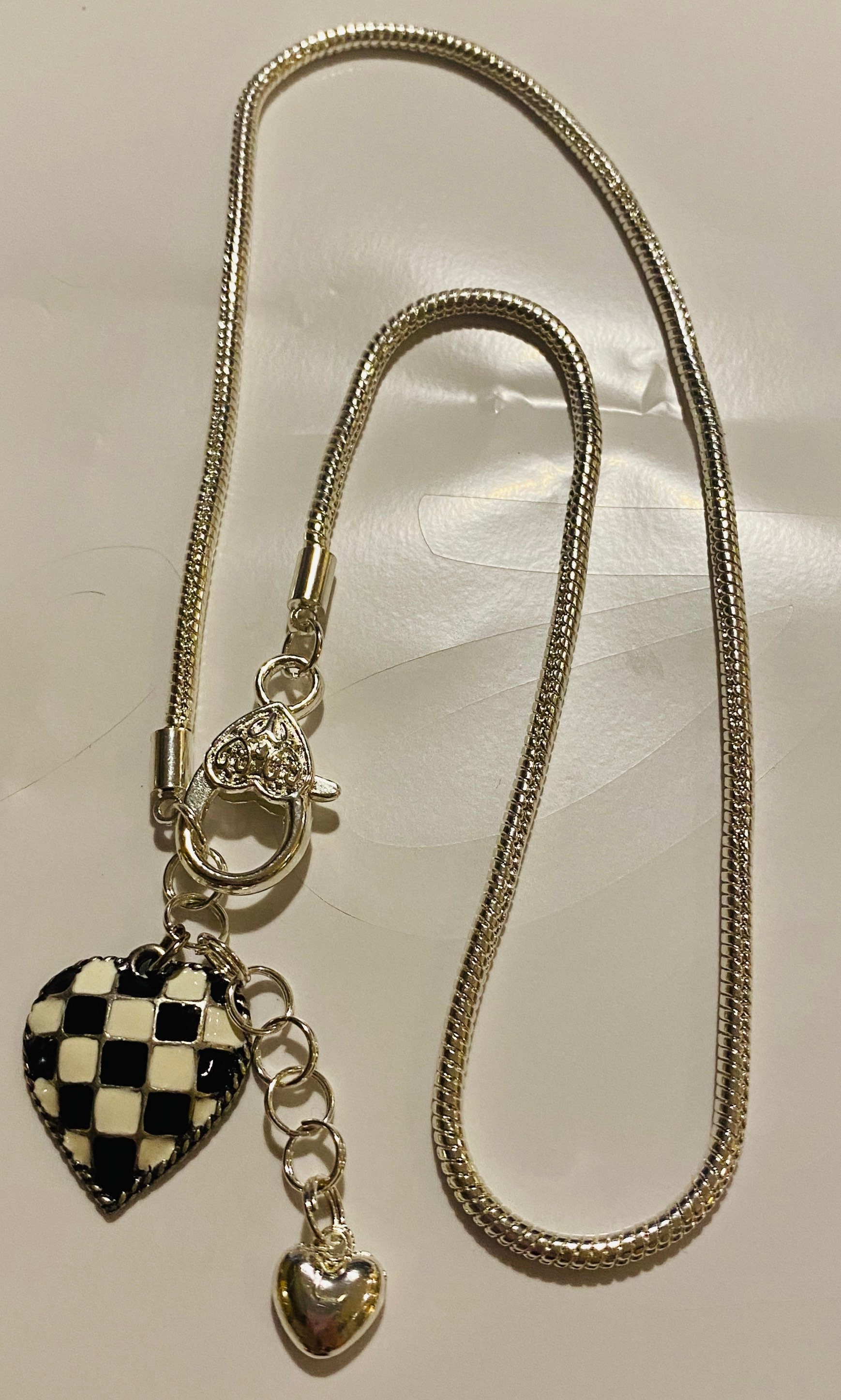 Front Closure Checkered Heart Racing Necklace - Etsy