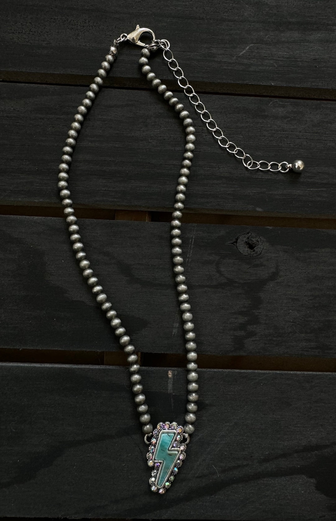 Western Turquoise Lightning Bolt Necklace - Etsy
