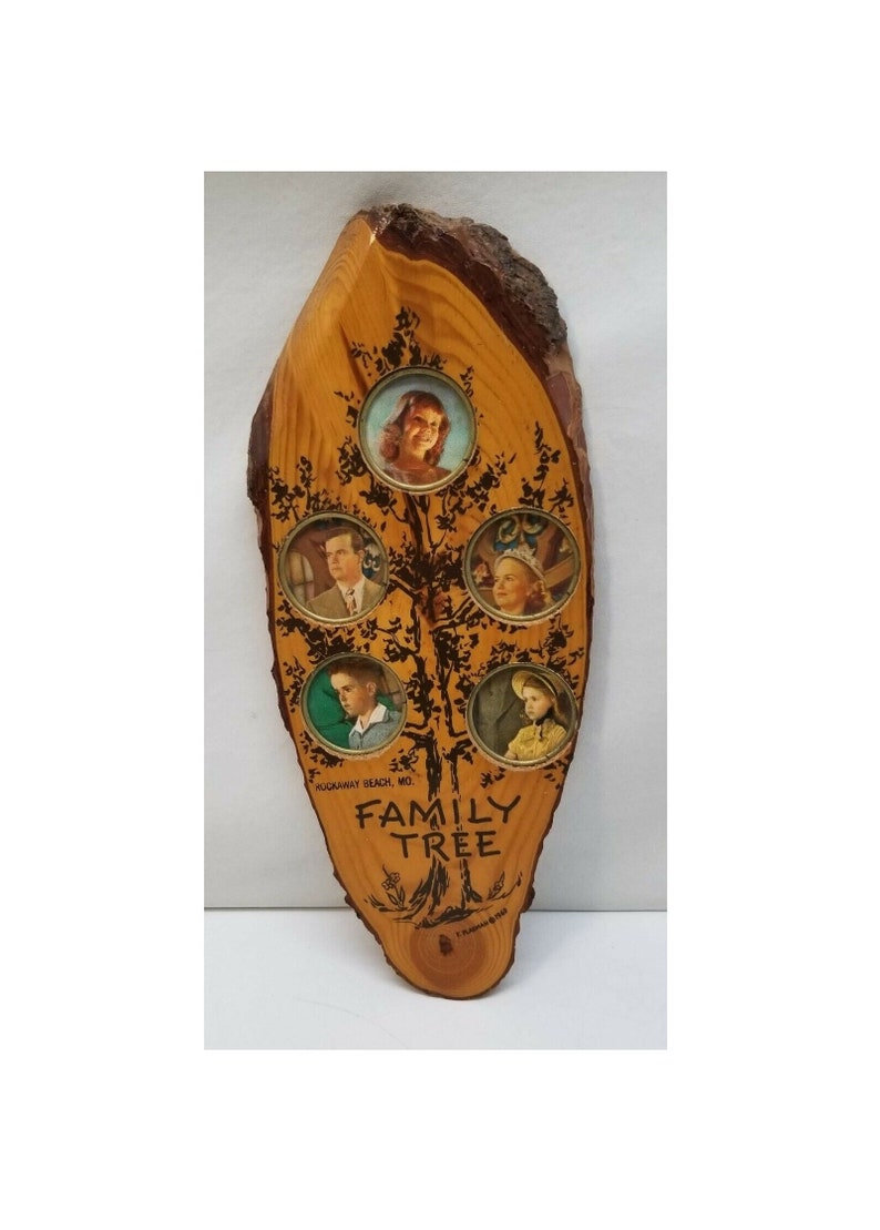 Vintage 1960 Rockaway Beach F. Plasman Wooden Log Family Tree - Etsy