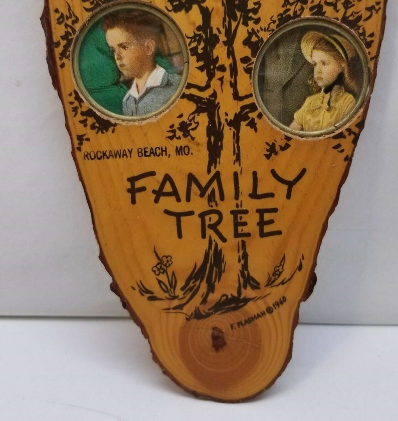 Vintage 1960 Rockaway Beach F. Plasman Wooden Log Family Tree - Etsy