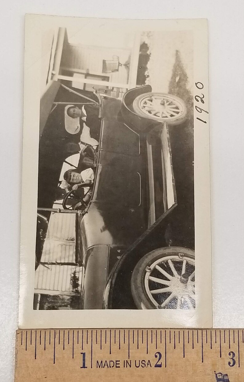 Antique 1920 Photo Little Girl Driving Model T Convertible Car | Child ...