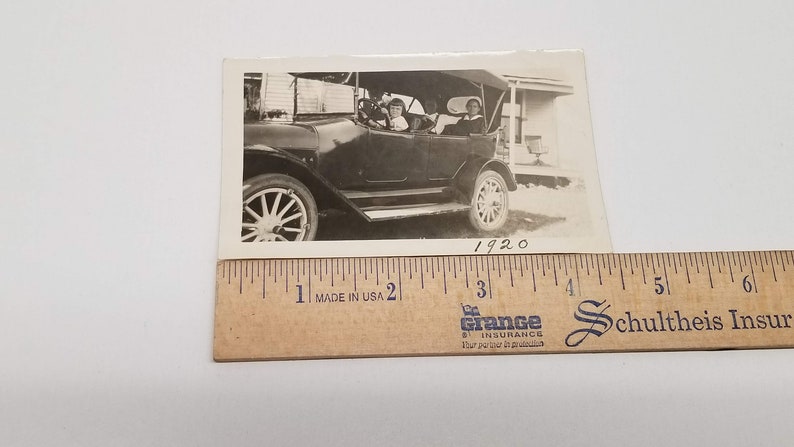 Antique 1920 Photo Little Girl Driving Model T Convertible Car | Child ...