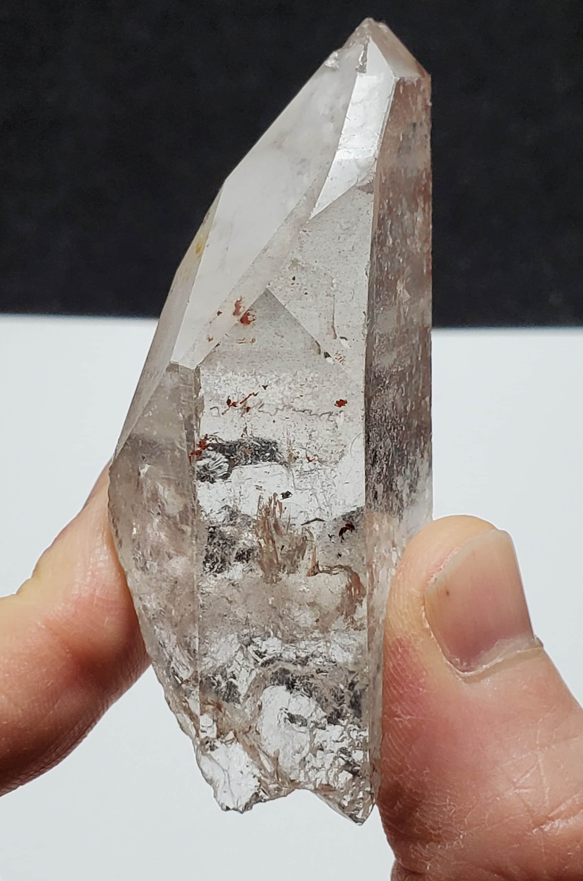 Etched Quartz Crystal 'Cube Codex', Serra Do Cabral, Brazil- Strawberry ...