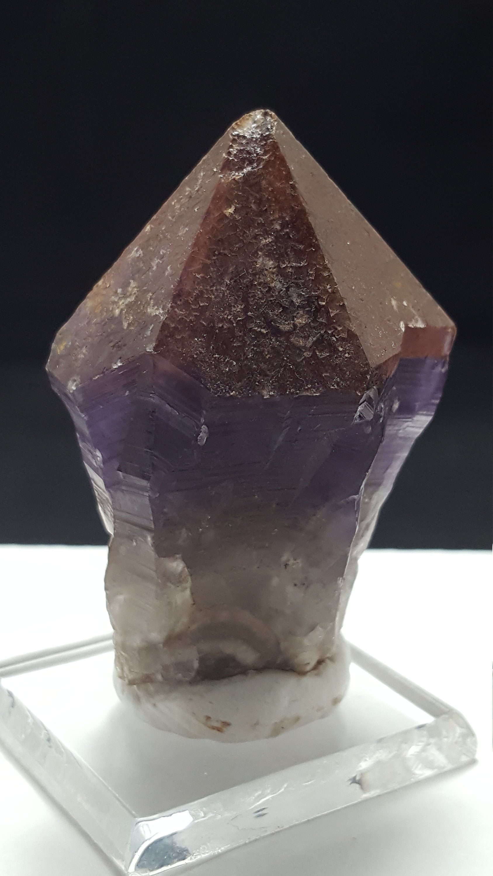 Red Cap Amethyst Quartz Crystal from Thunder Bay Ontario... Hematite ...