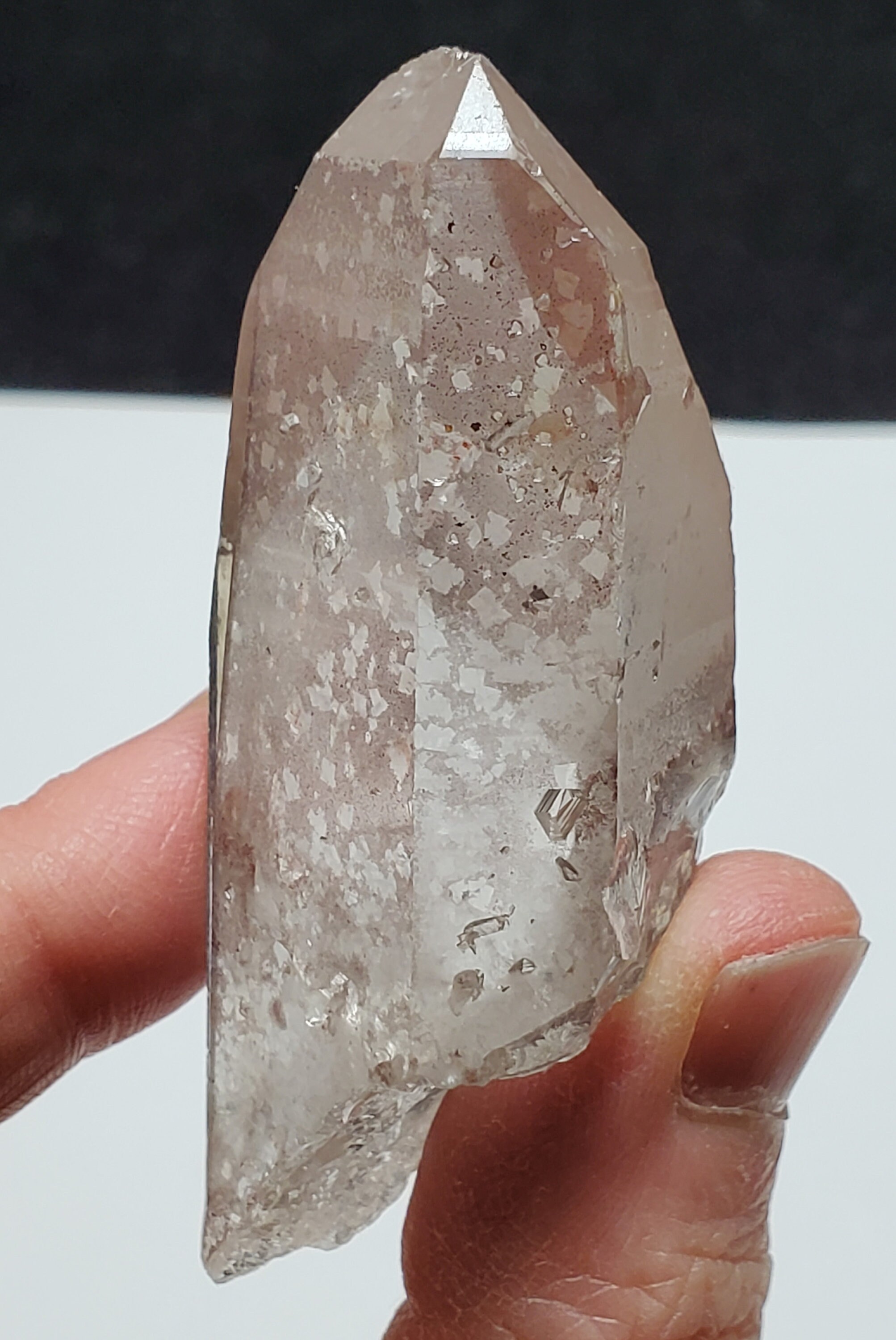 Etched Quartz Crystal 'Cube Codex', Serra Do Cabral, Brazil- Strawberry ...