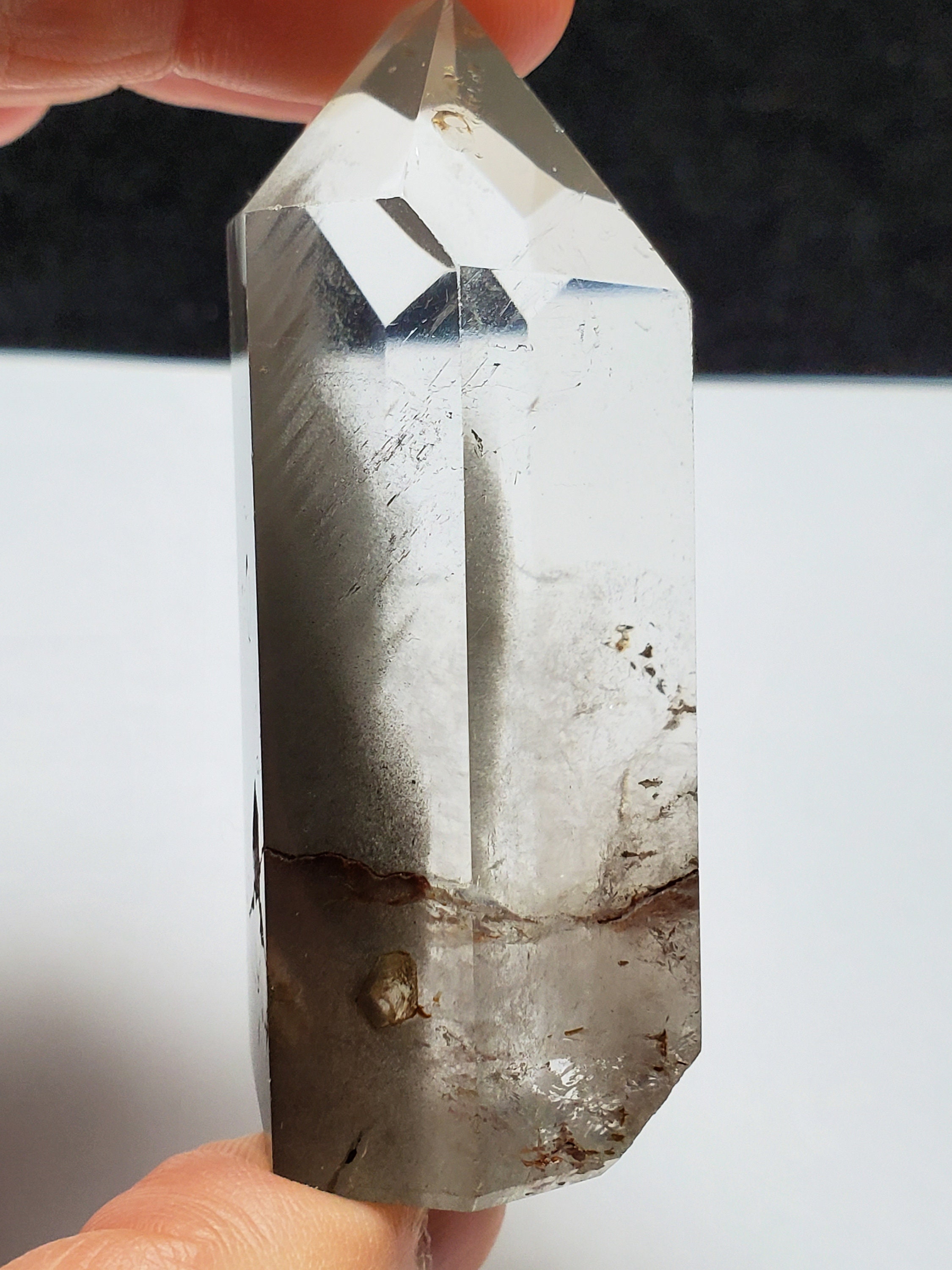 Large Polished Phantom Quartz Crystal from Brazil- Various Mineral ...