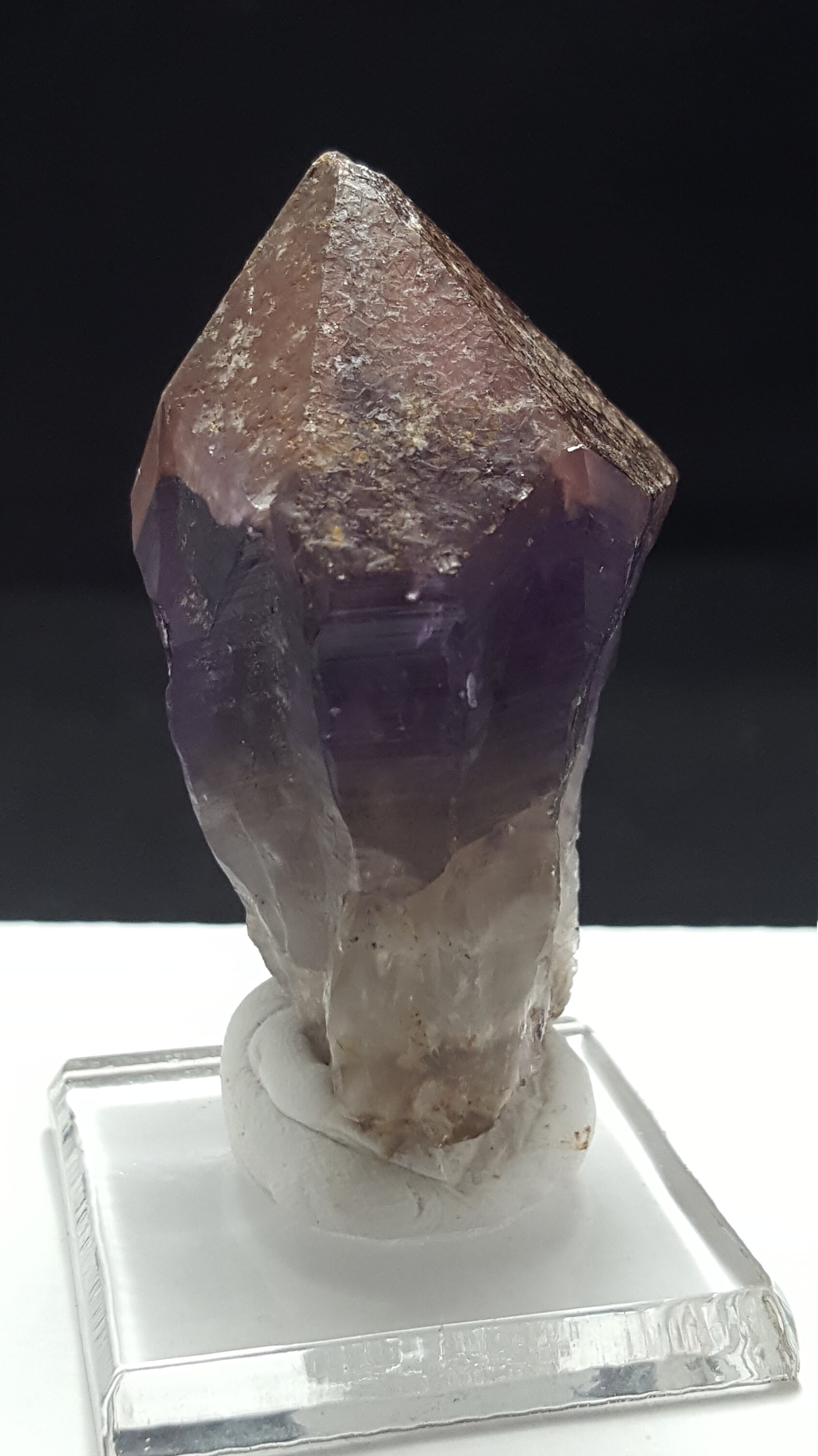 Red Cap Amethyst Quartz Crystal from Thunder Bay Ontario... Hematite ...