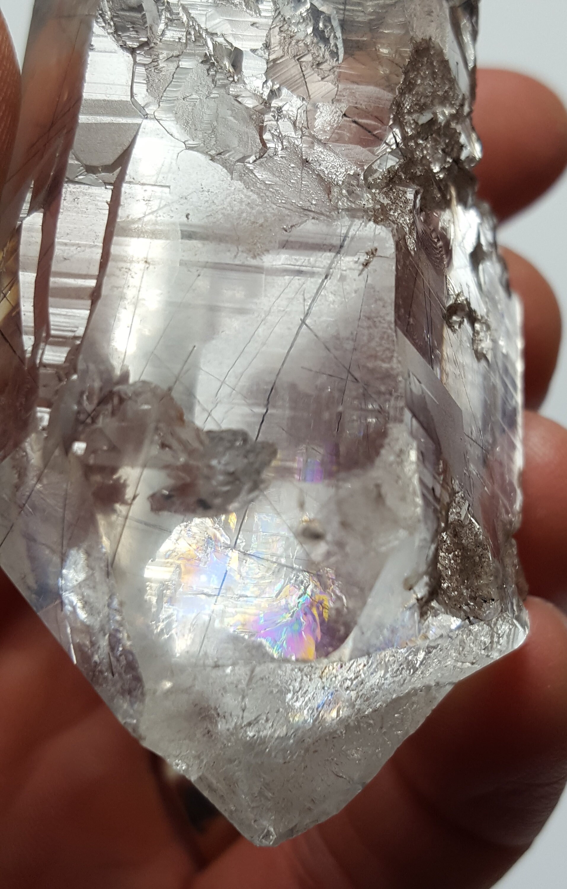 Cathedral Quartz with Tourmaline Inclusions from Brazil- Large Palm ...