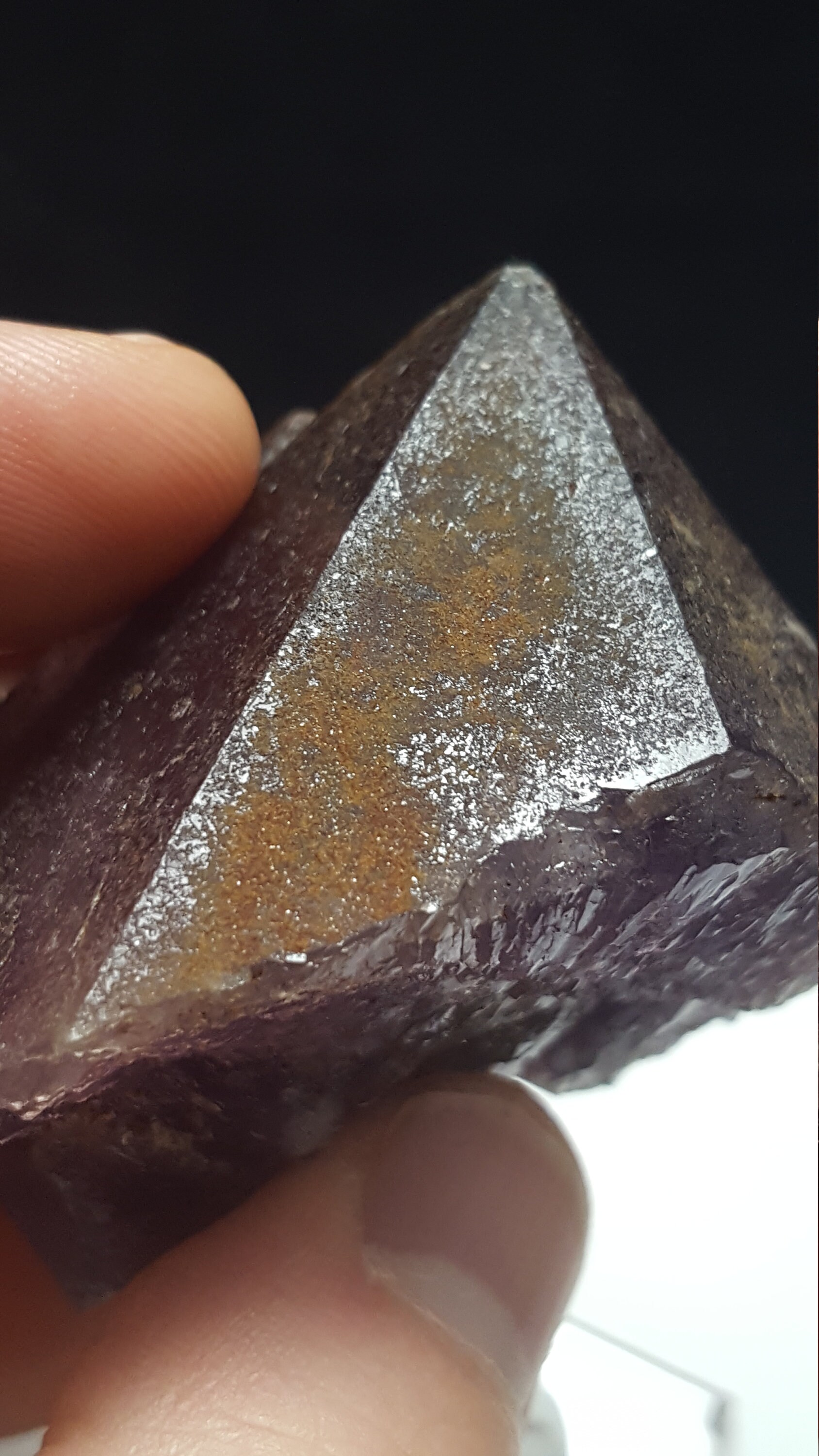 Red Cap Amethyst Quartz Crystal from Thunder Bay Ontario... Hematite ...