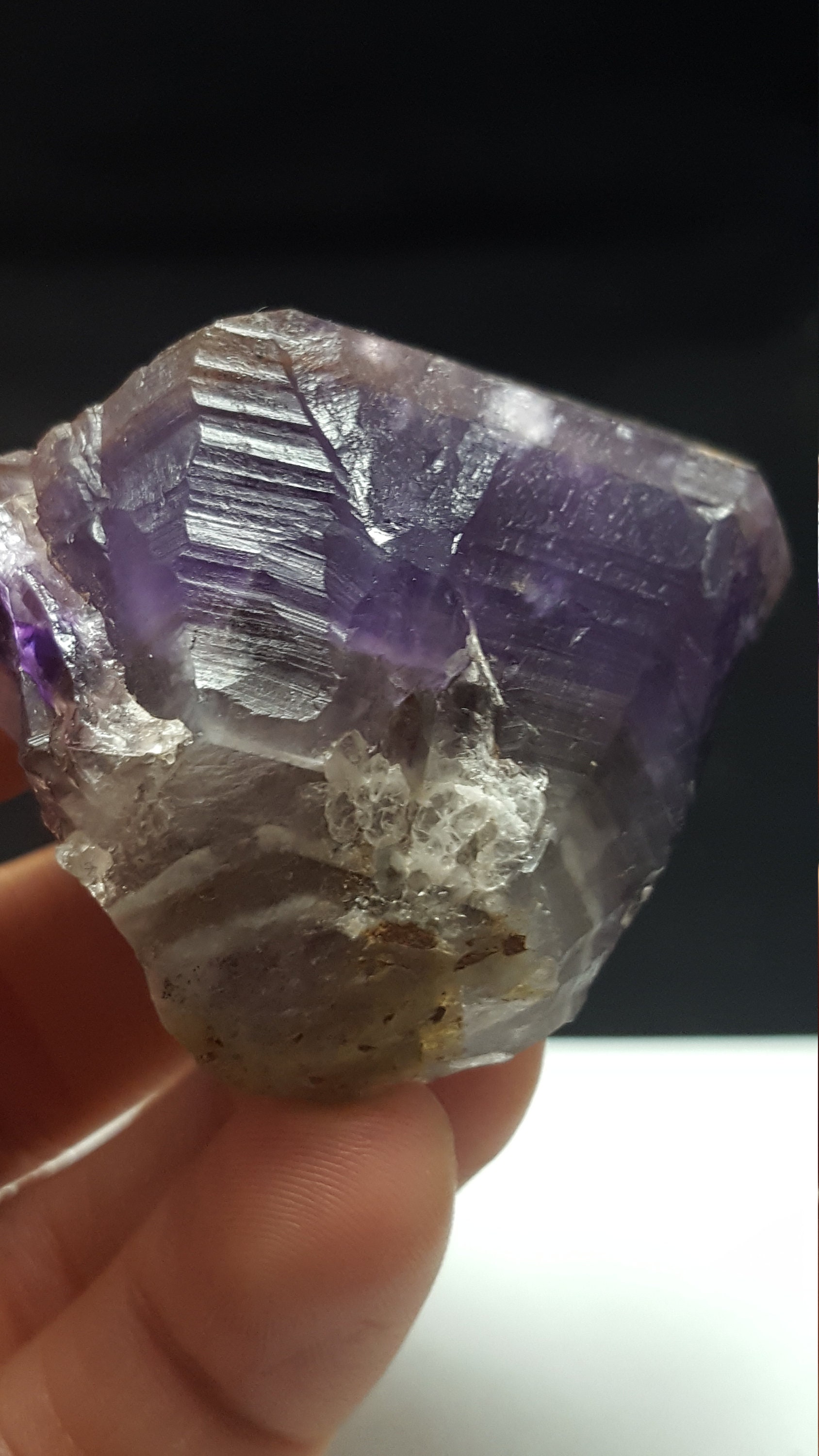 Red Cap Amethyst Quartz Crystal from Thunder Bay Ontario... Hematite ...