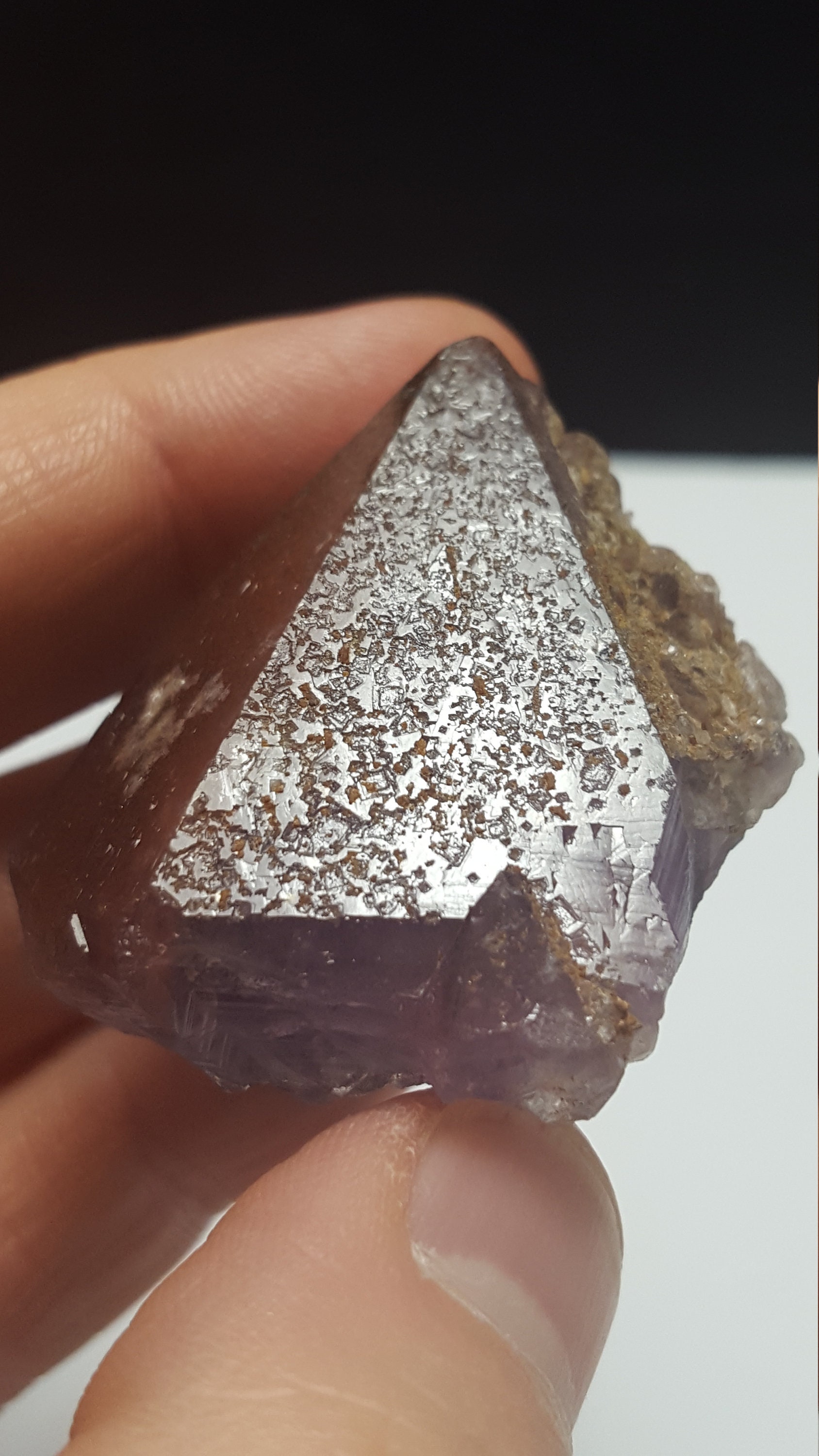 Red Cap Amethyst Quartz Crystal from Thunder Bay Ontario... Hematite ...