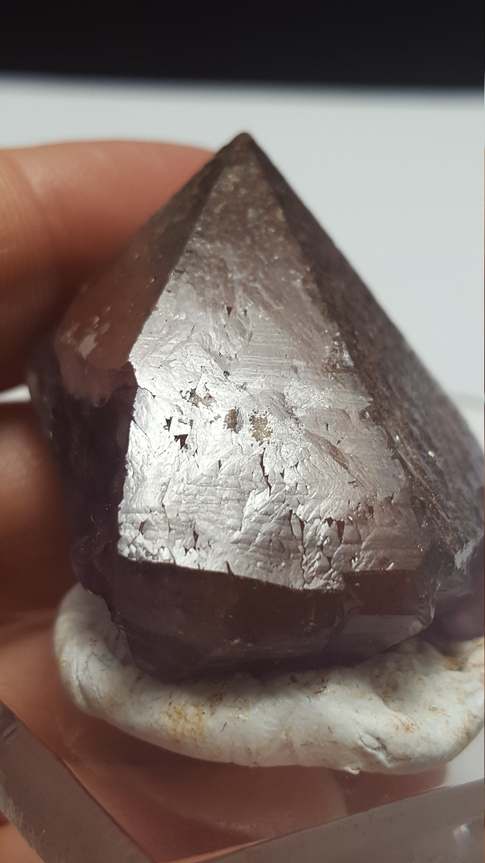 Red Cap Amethyst Quartz Crystal from Thunder Bay Ontario... Hematite ...