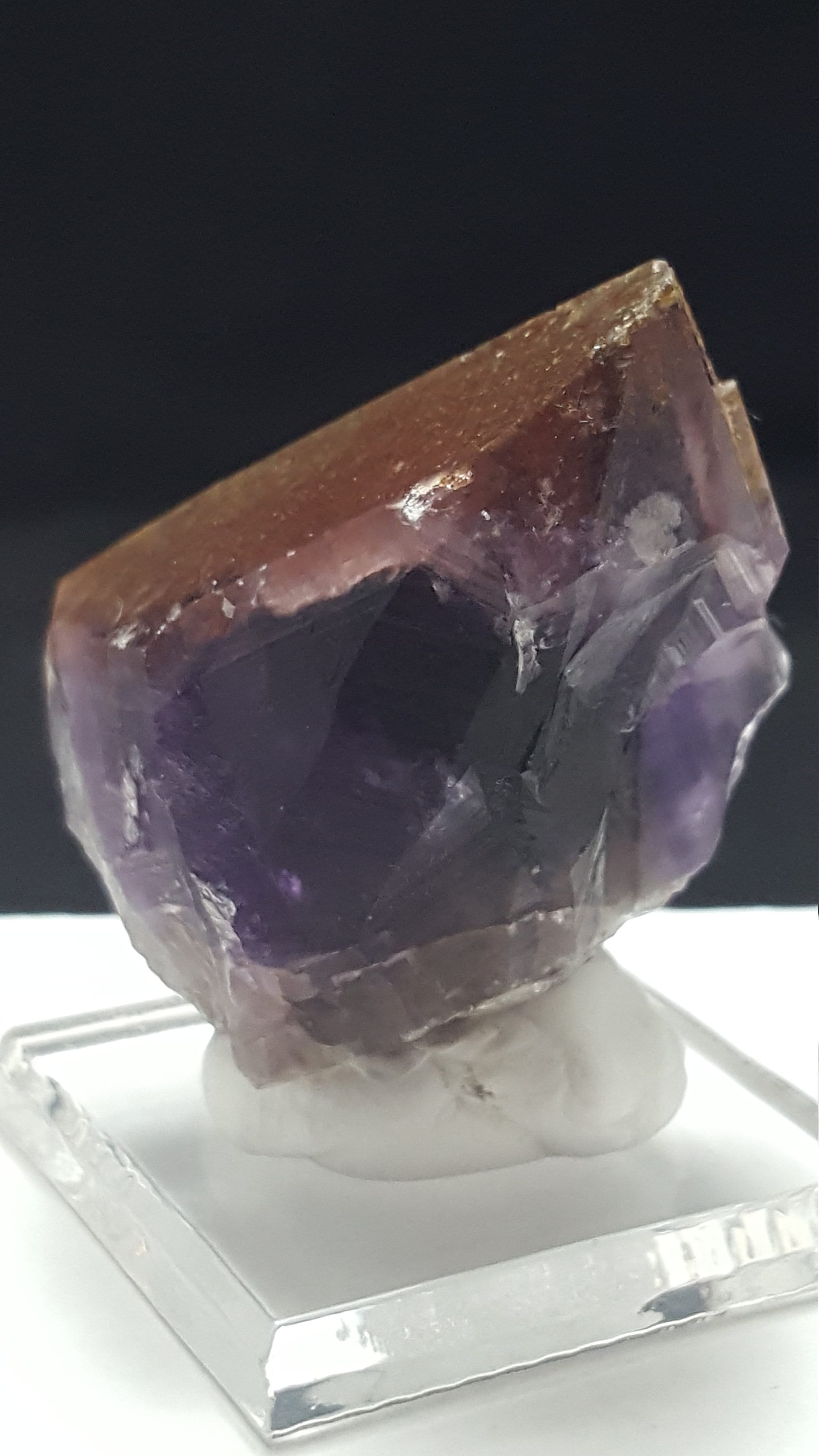 Red Cap Amethyst Quartz Crystal from Thunder Bay Ontario... Hematite ...