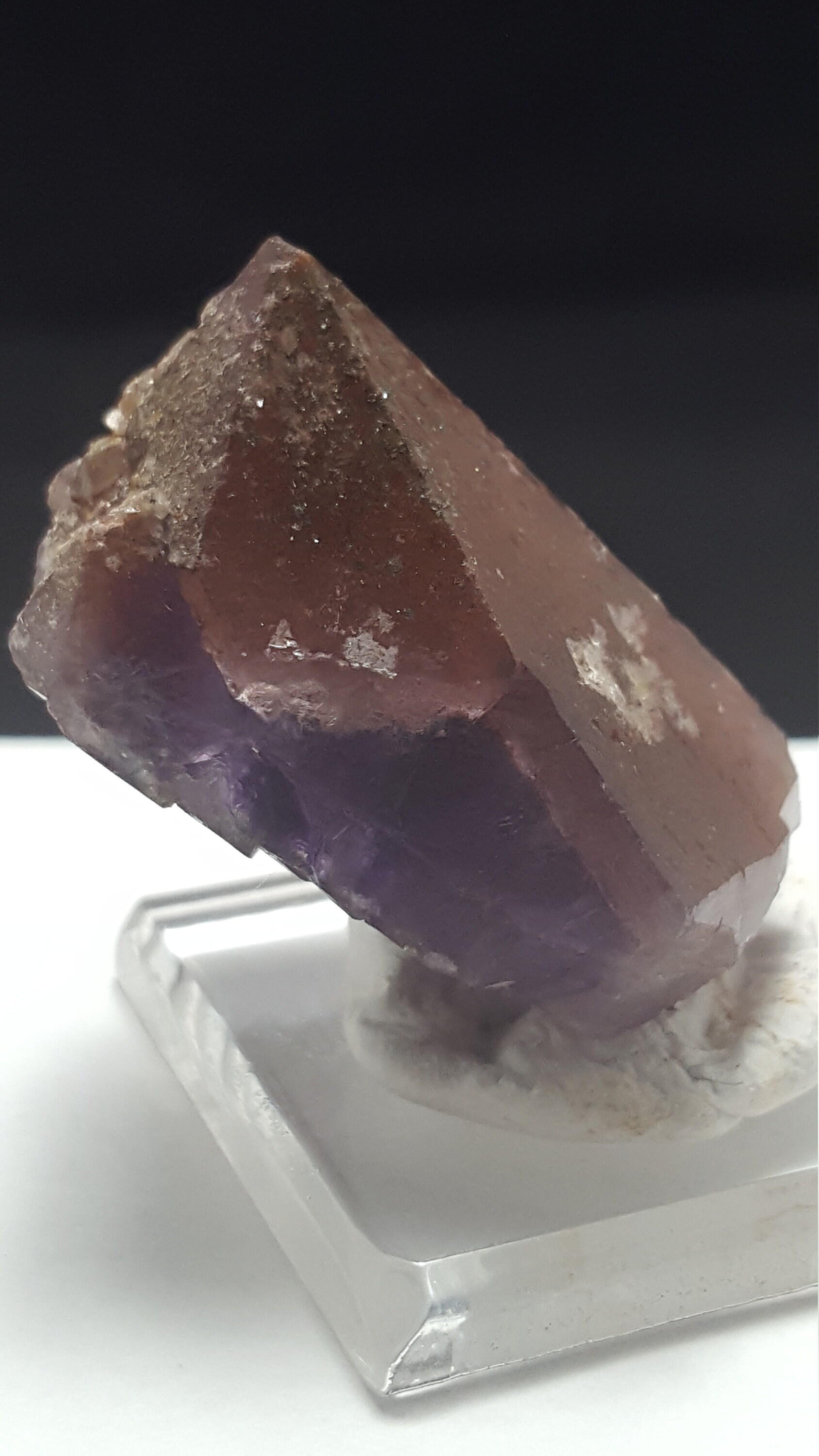 Red Cap Amethyst Quartz Crystal from Thunder Bay Ontario... Hematite ...