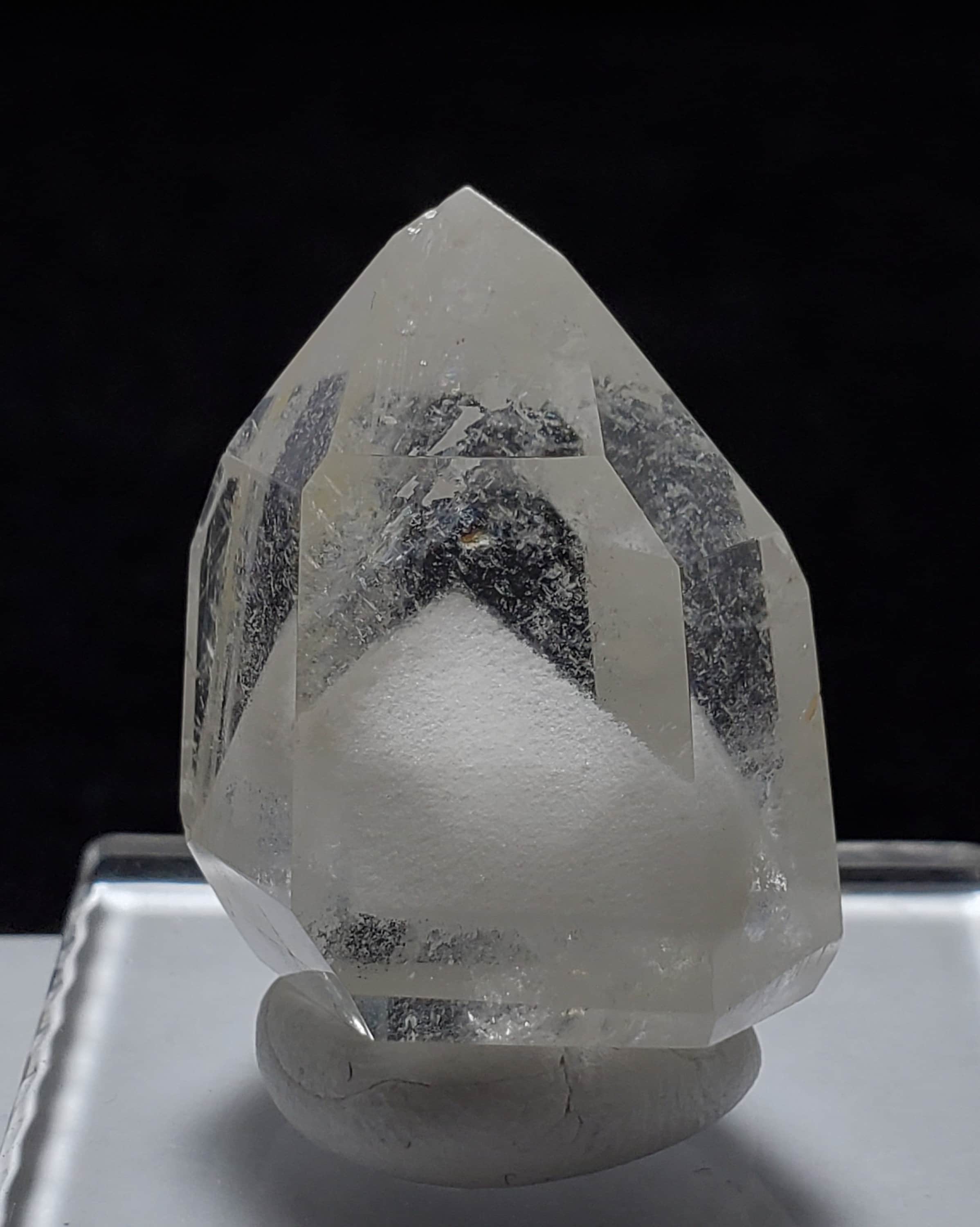 Small Polished Phantom Quartz Crystal from Brazil with White Chlorite ...