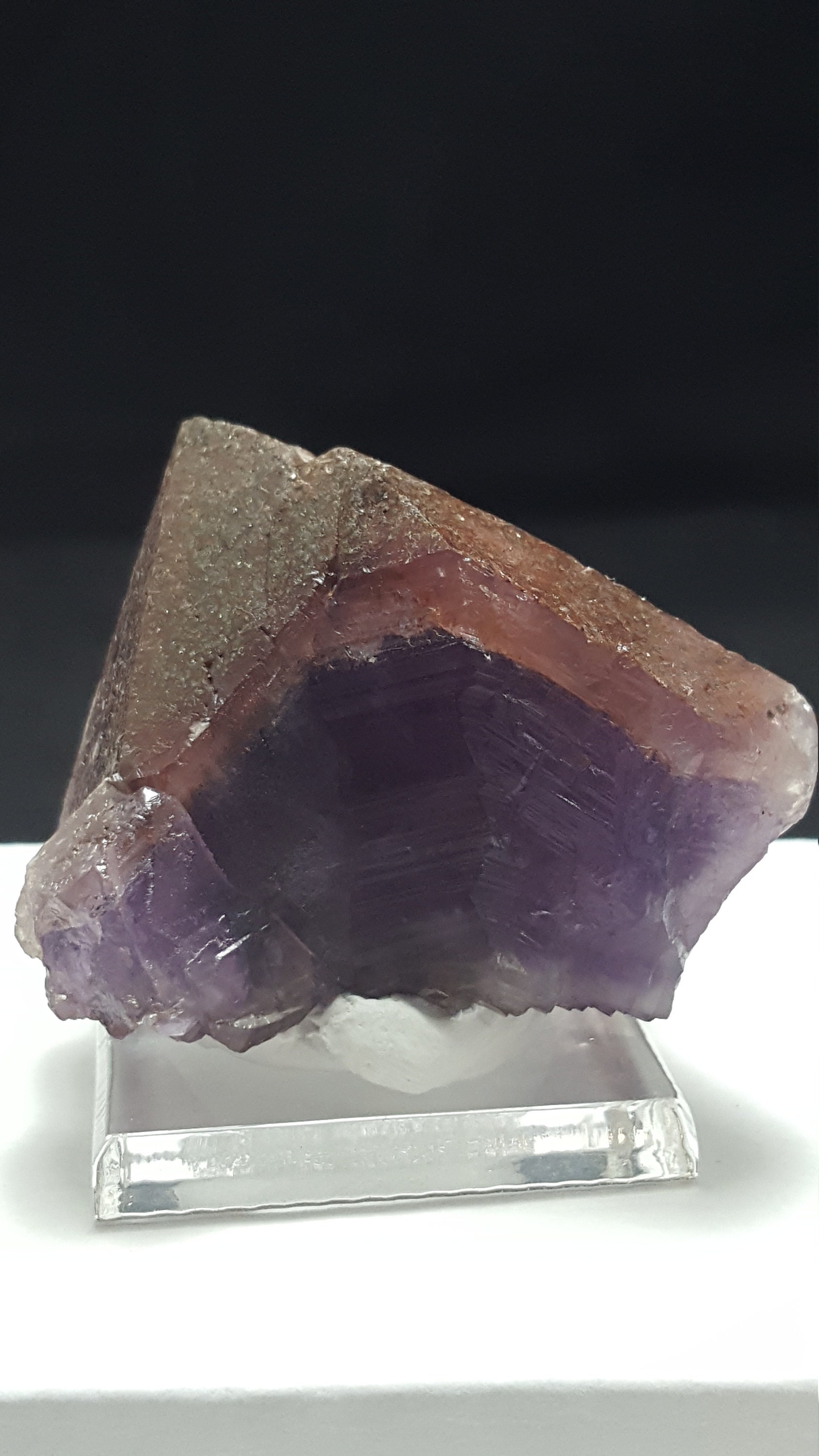 Red Cap Amethyst Quartz Crystal from Thunder Bay Ontario... Hematite ...