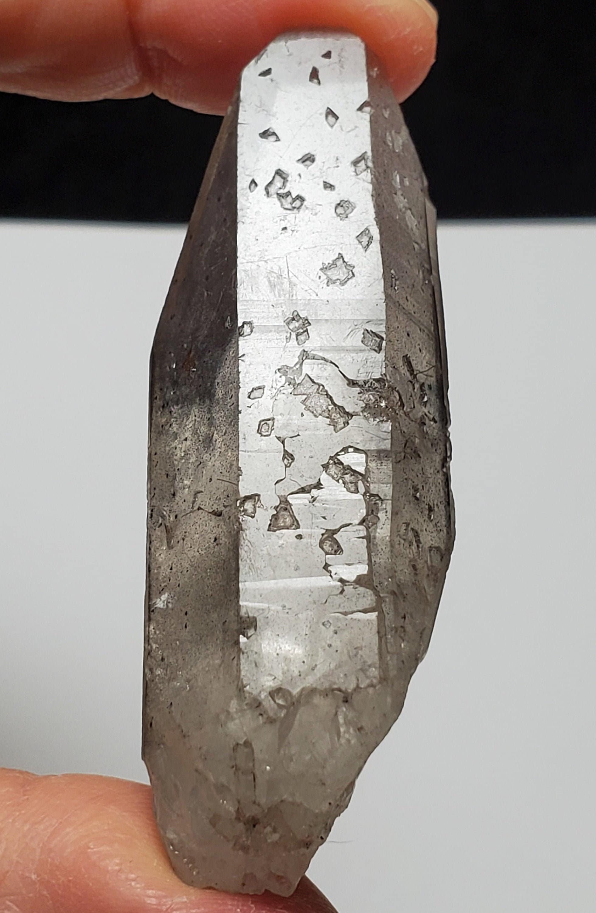 Etched Quartz Crystal 'Cube Codex' From Serra Do Cabral, Brazil- Grey ...