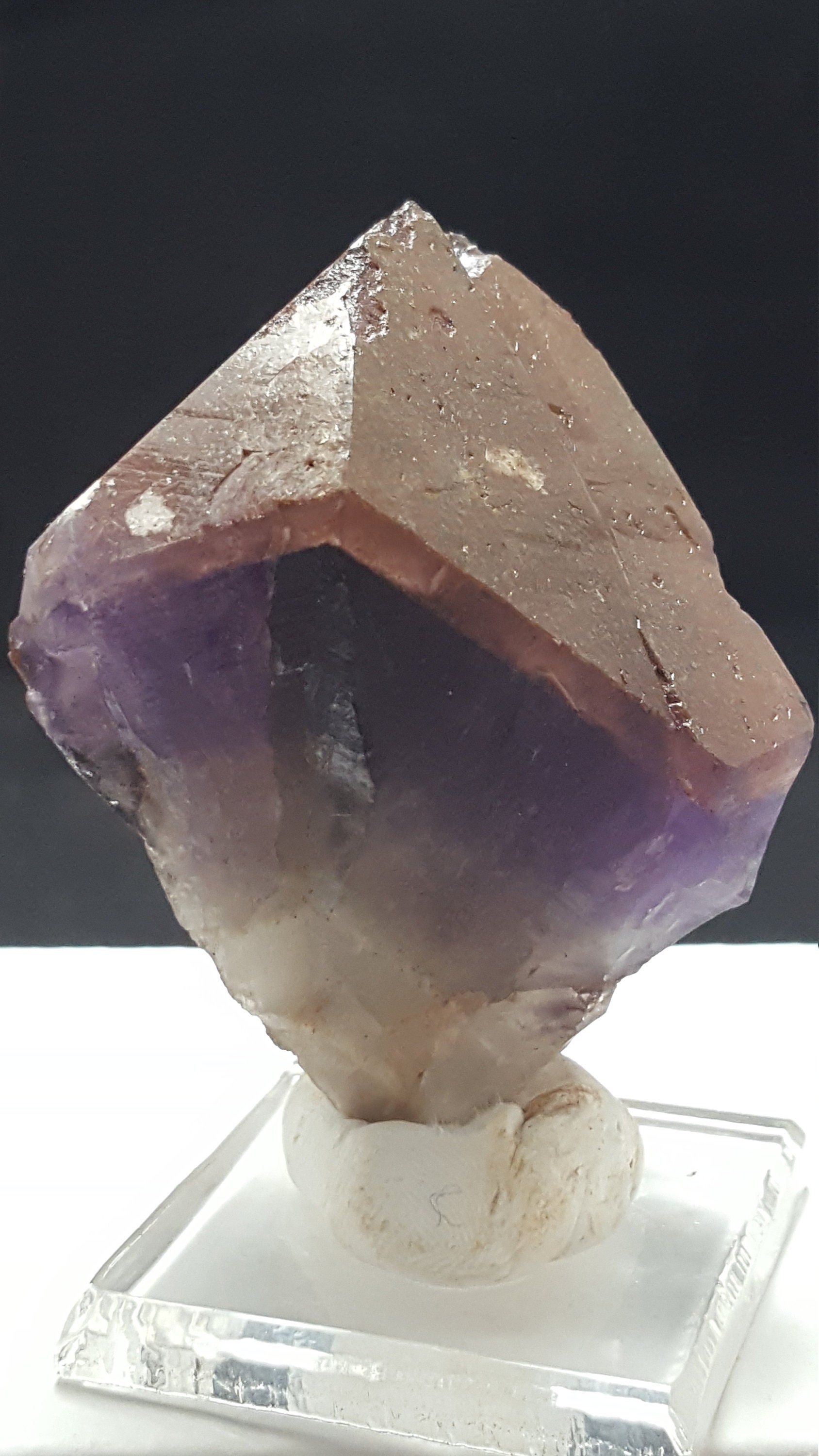 Red Cap Amethyst Quartz Crystal from Thunder Bay Ontario... Hematite ...