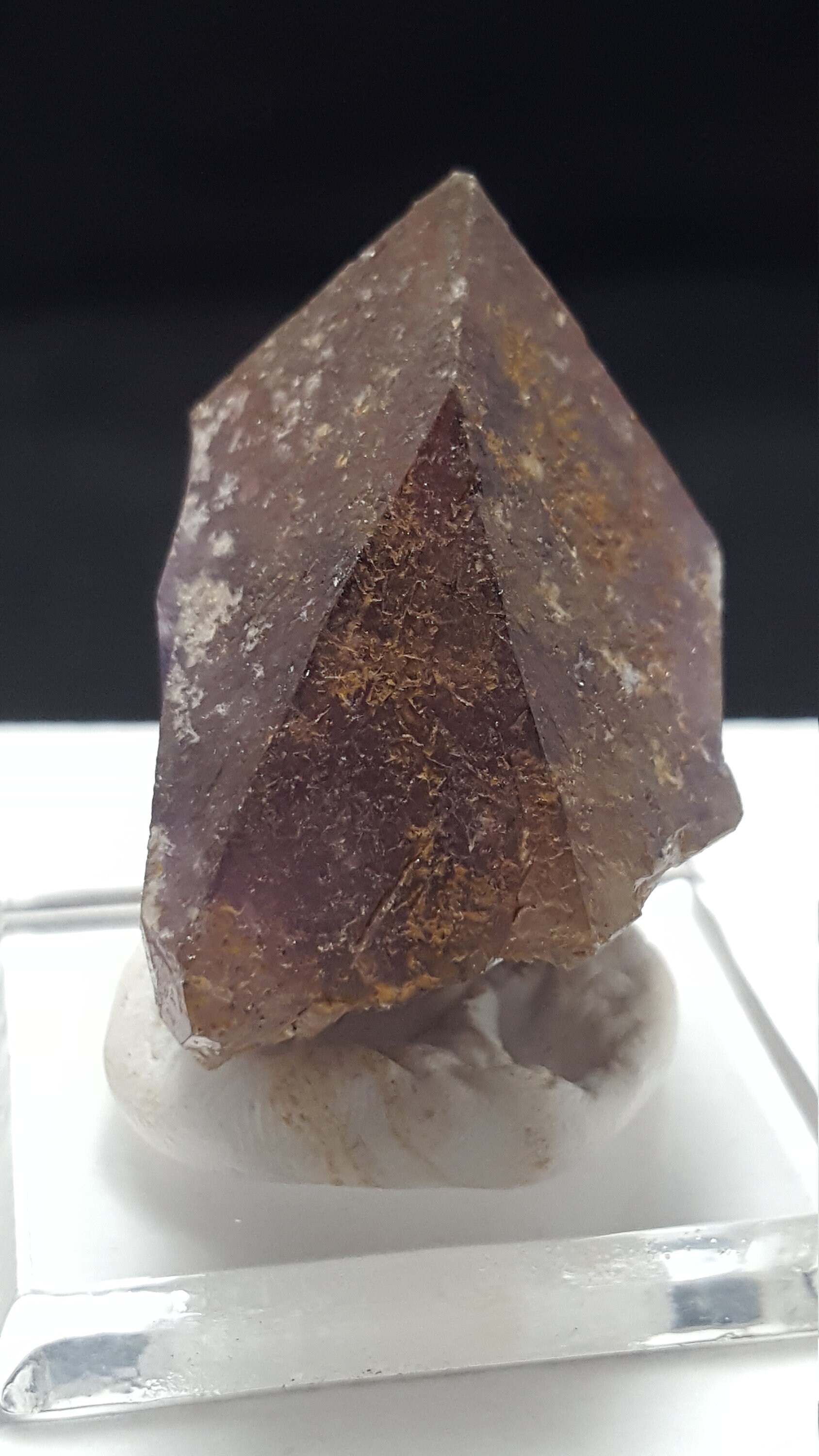 Red Cap Amethyst Quartz Crystal from Thunder Bay Ontario... Hematite ...
