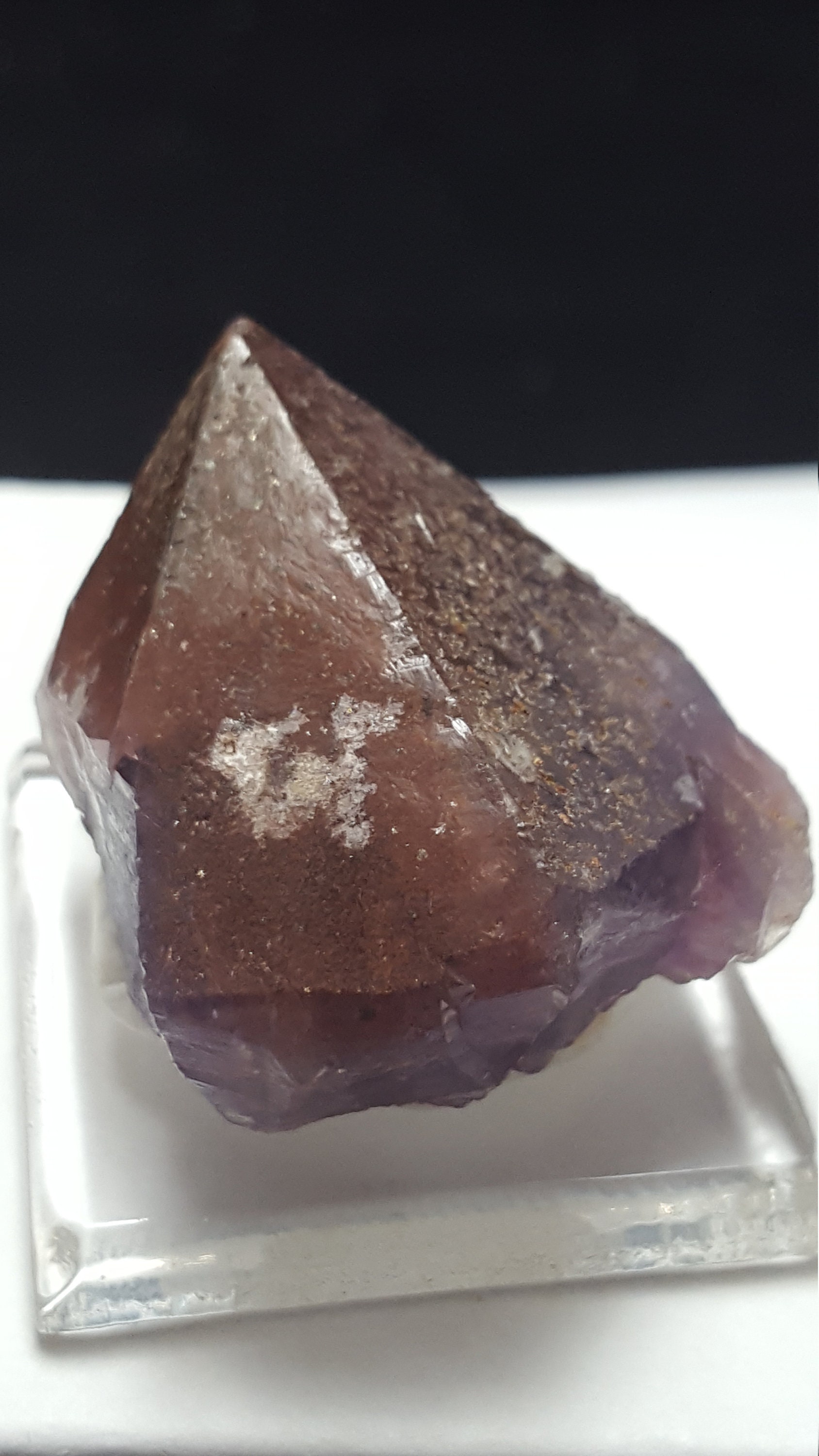Red Cap Amethyst Quartz Crystal from Thunder Bay Ontario... Hematite ...