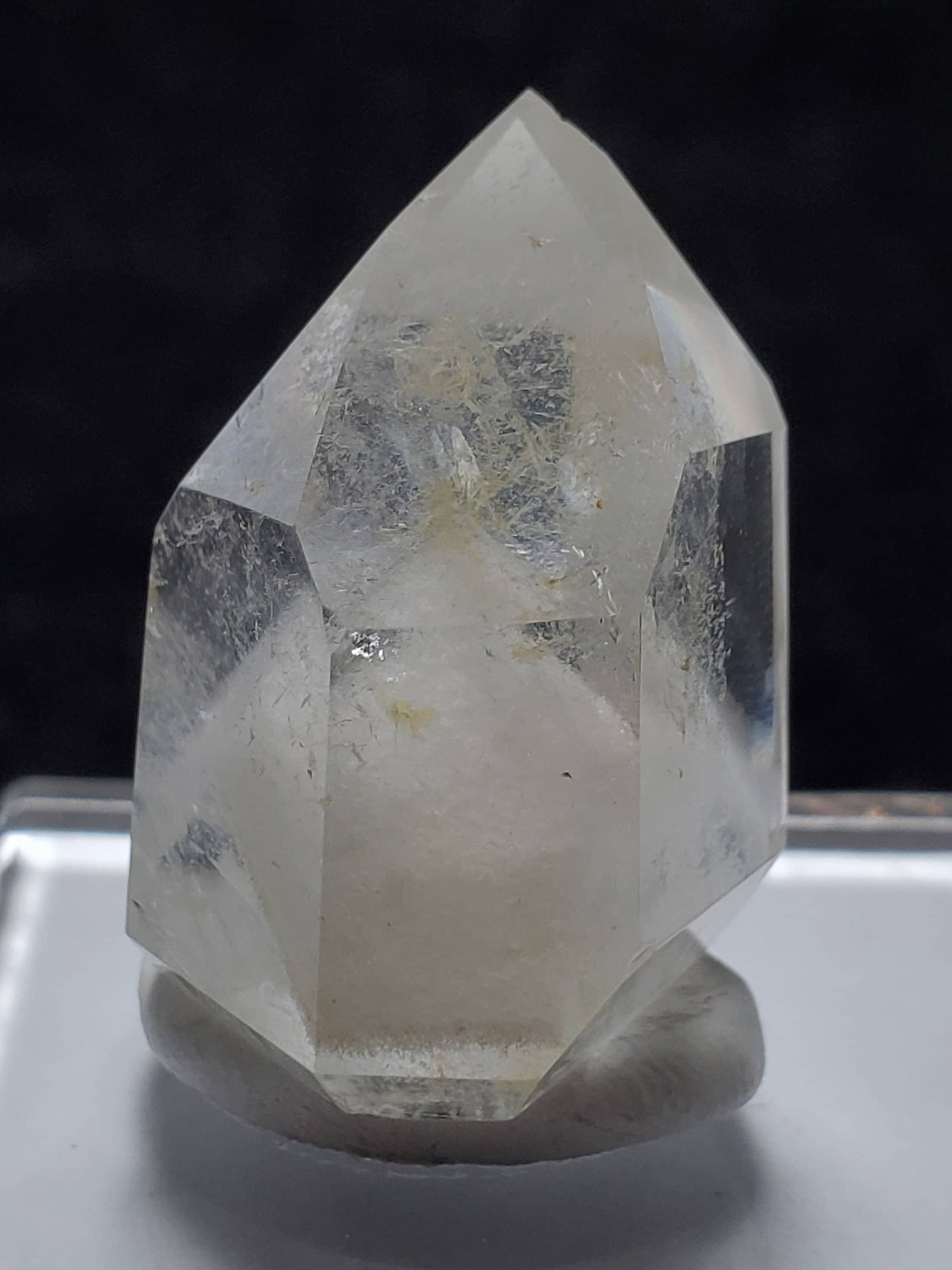 Small Polished Phantom Quartz Crystal from Brazil with White Chlorite ...