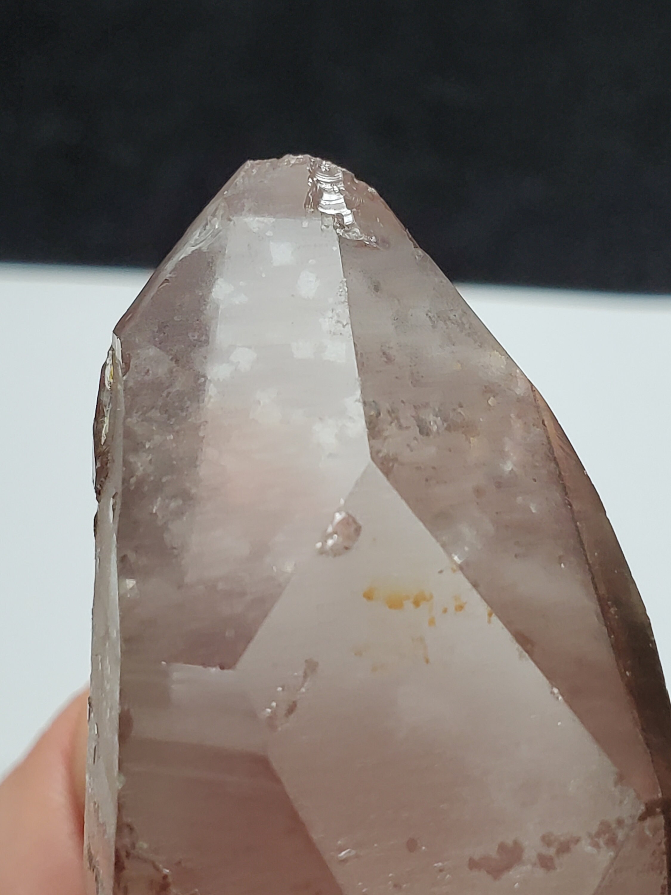 Etched Quartz Crystal 'Cube Codex', Serra Do Cabral, Brazil- Strawberry ...