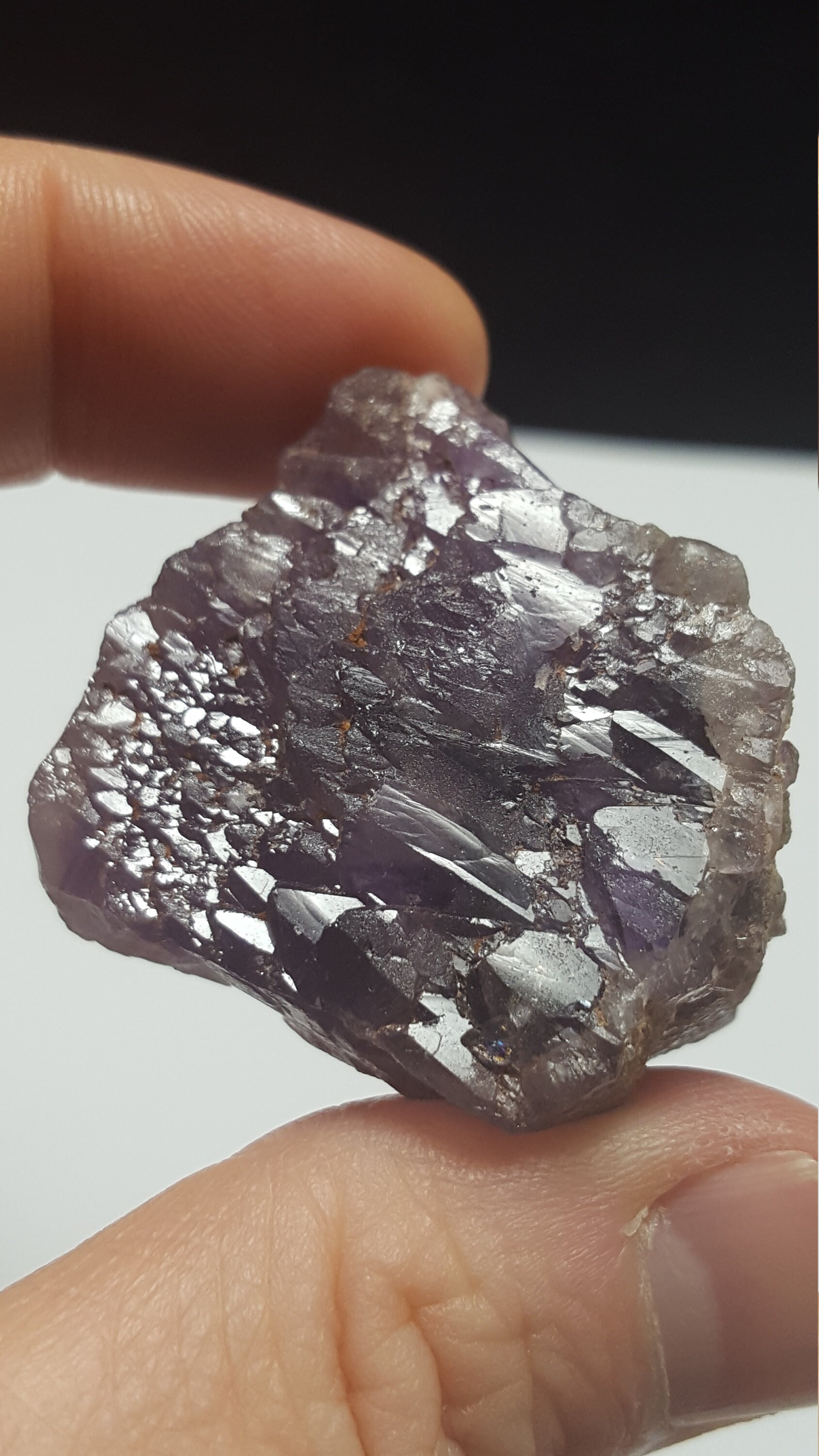 Red Cap Amethyst Quartz Crystal from Thunder Bay Ontario... Hematite ...