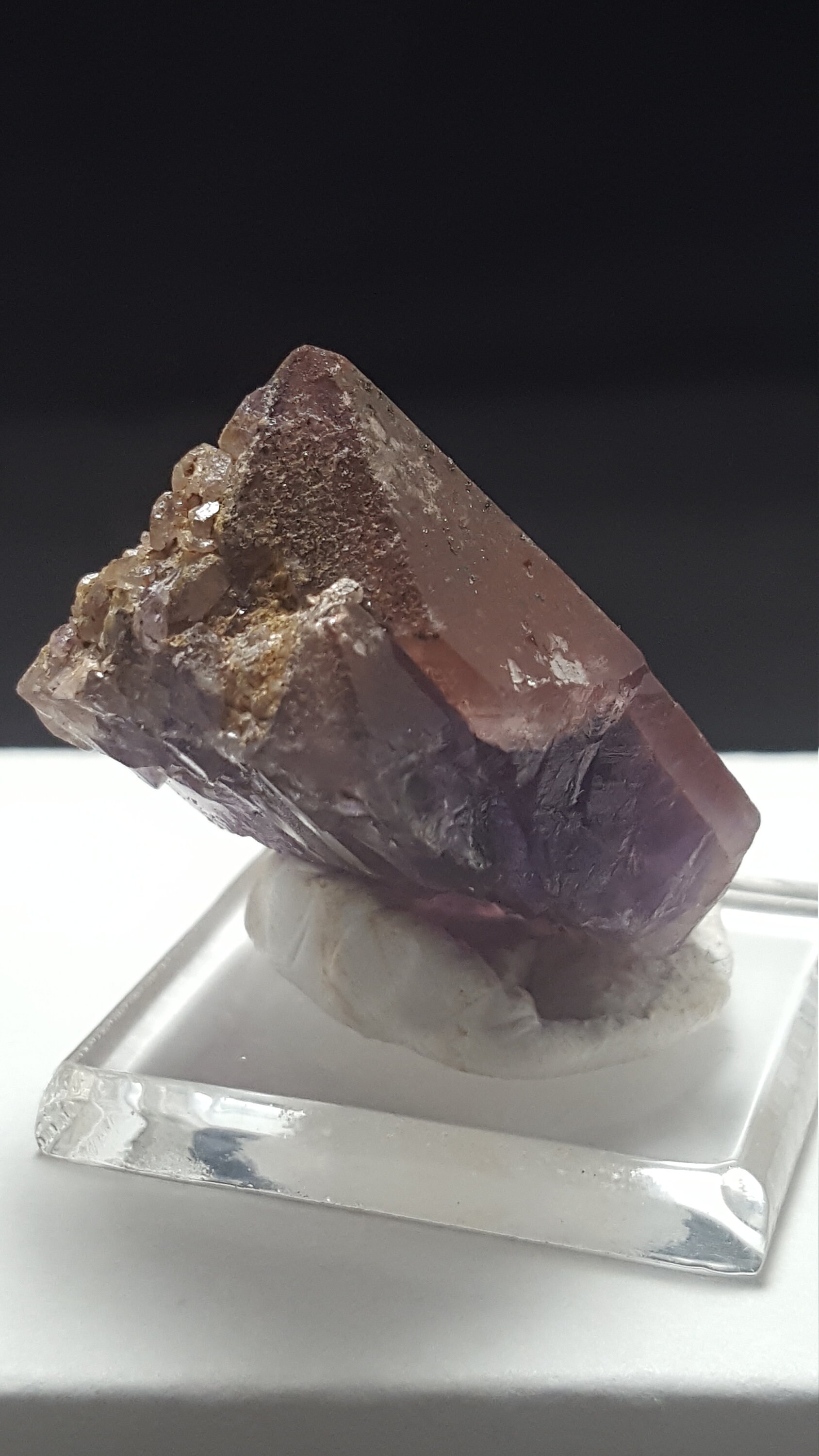 Red Cap Amethyst Quartz Crystal from Thunder Bay Ontario... Hematite ...
