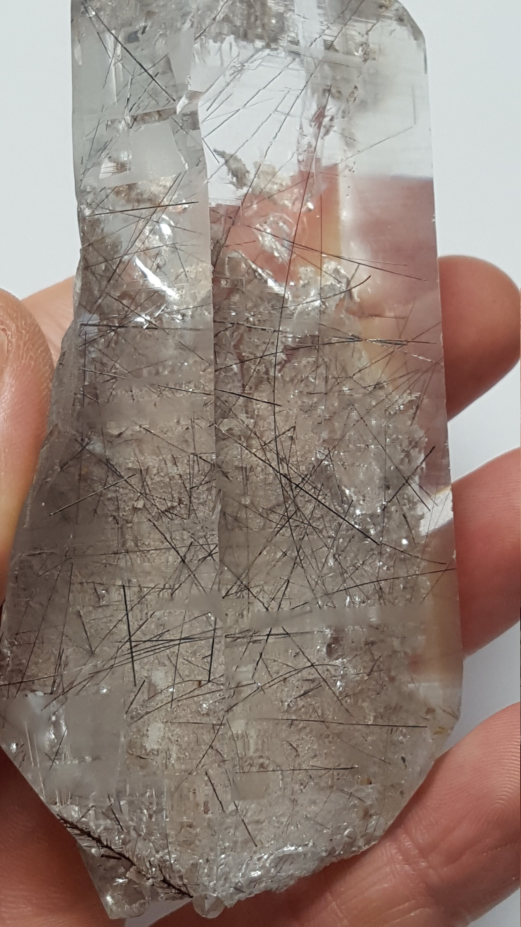 Cathedral Quartz with Tourmaline Inclusions from Brazil- Large Palm ...