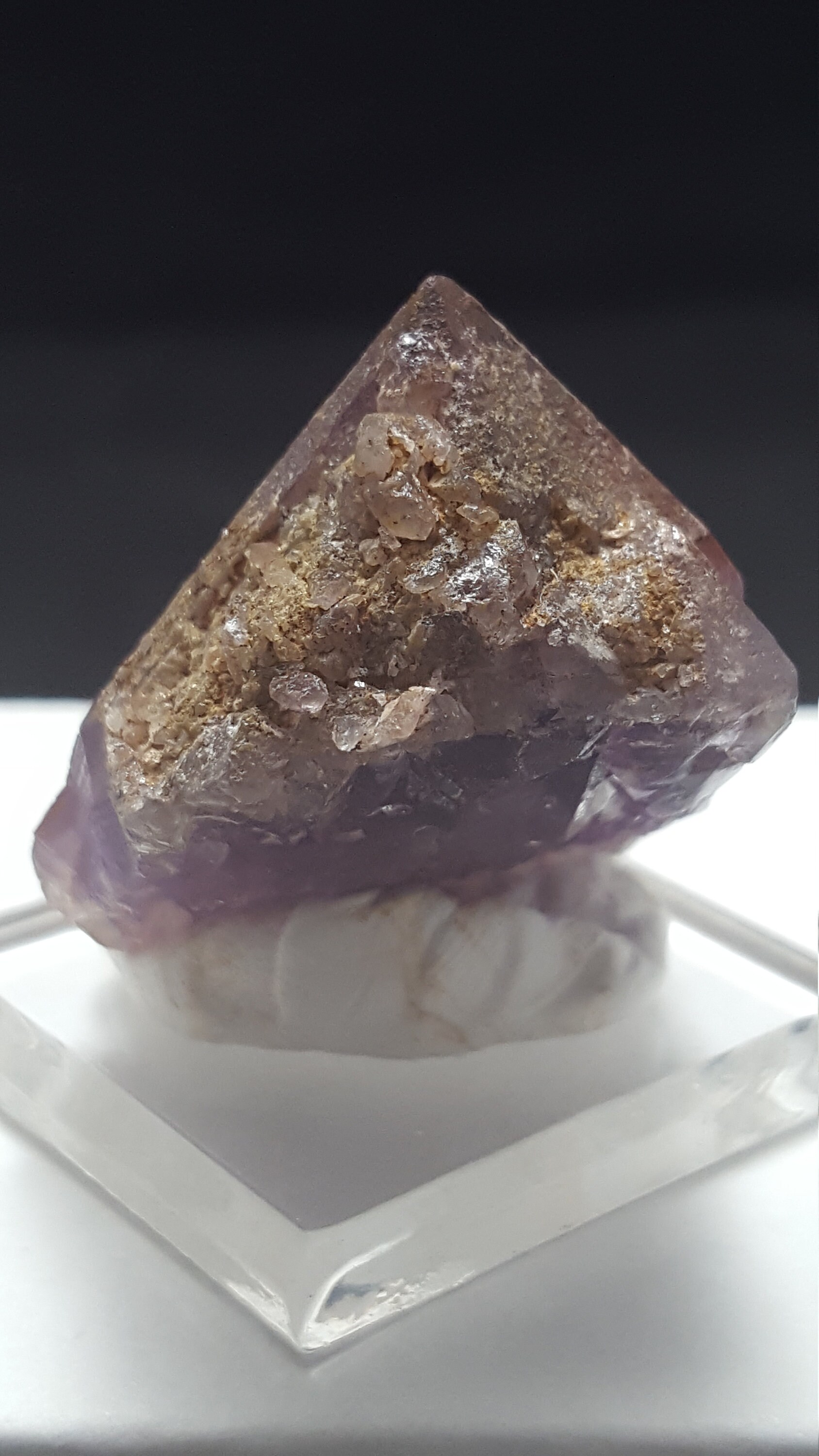 Red Cap Amethyst Quartz Crystal from Thunder Bay Ontario... Hematite ...