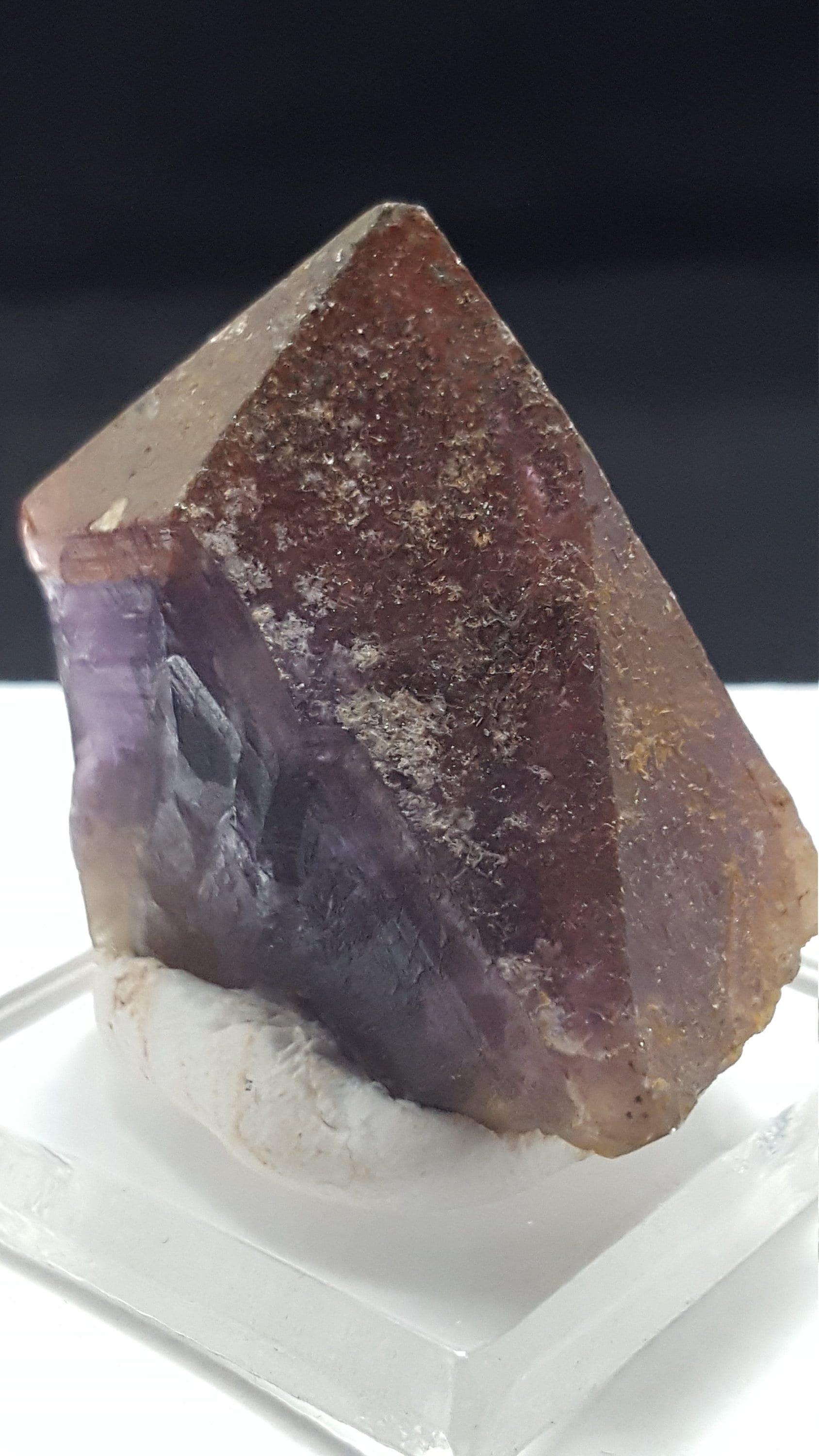 Red Cap Amethyst Quartz Crystal from Thunder Bay Ontario... Hematite ...