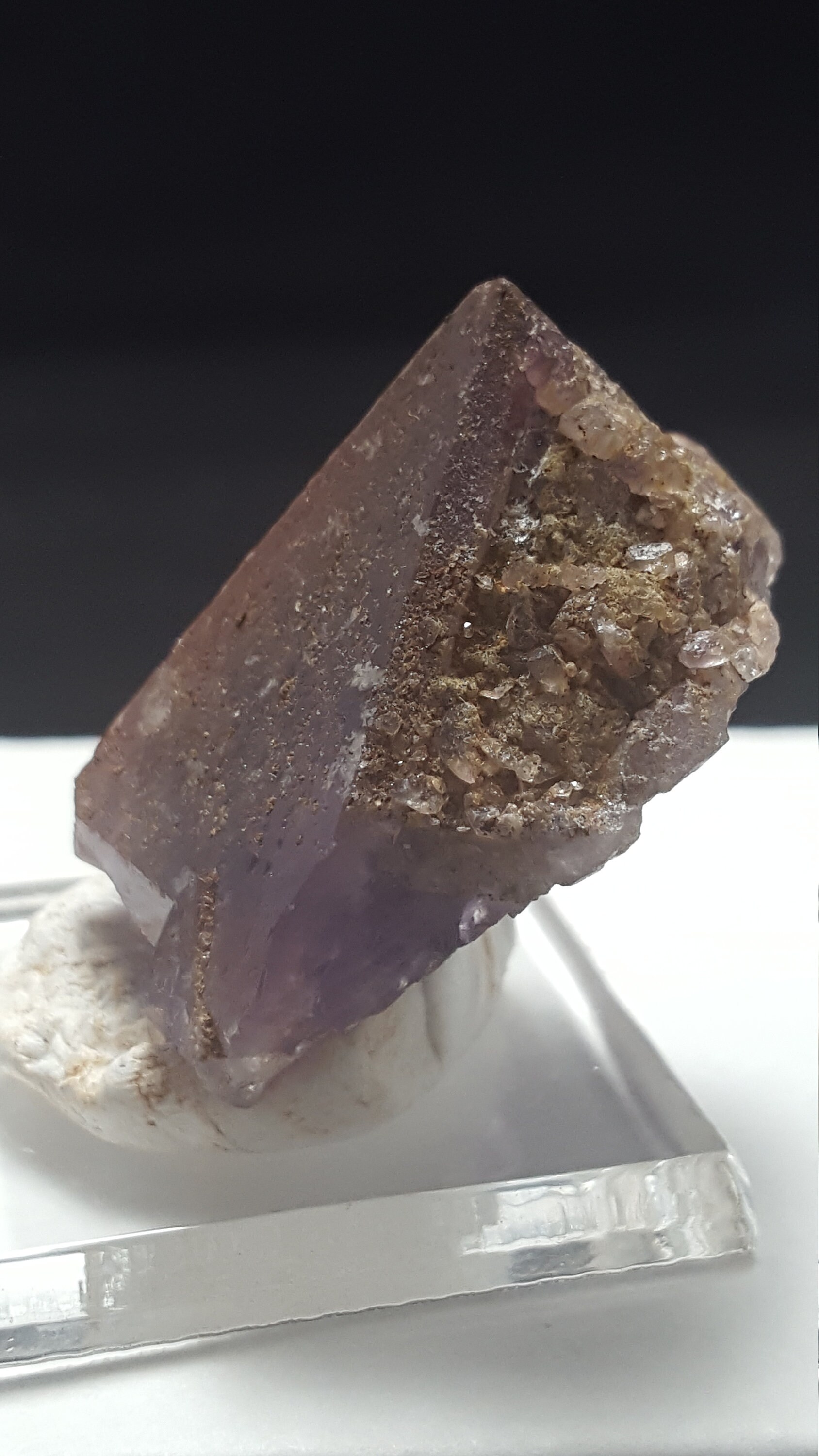 Red Cap Amethyst Quartz Crystal from Thunder Bay Ontario... Hematite ...