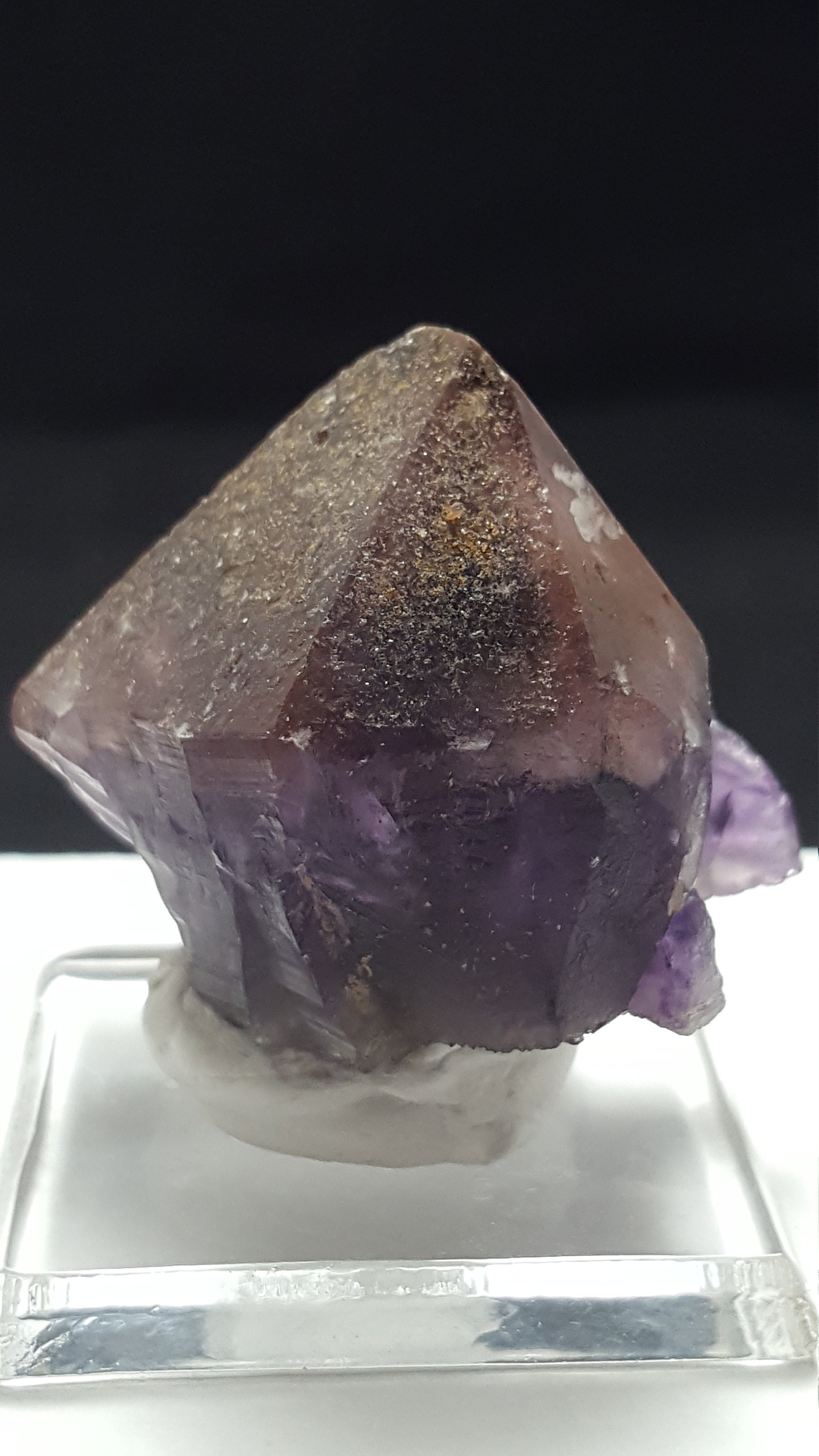 Red Cap Amethyst Quartz Crystal from Thunder Bay Ontario... Hematite ...