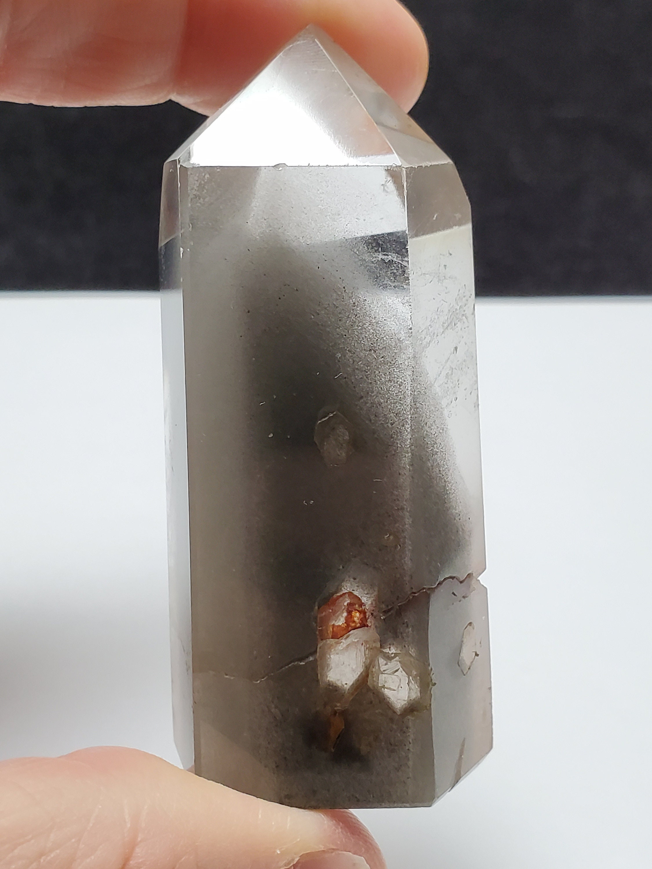 Large Polished Phantom Quartz Crystal from Brazil- Various Mineral ...