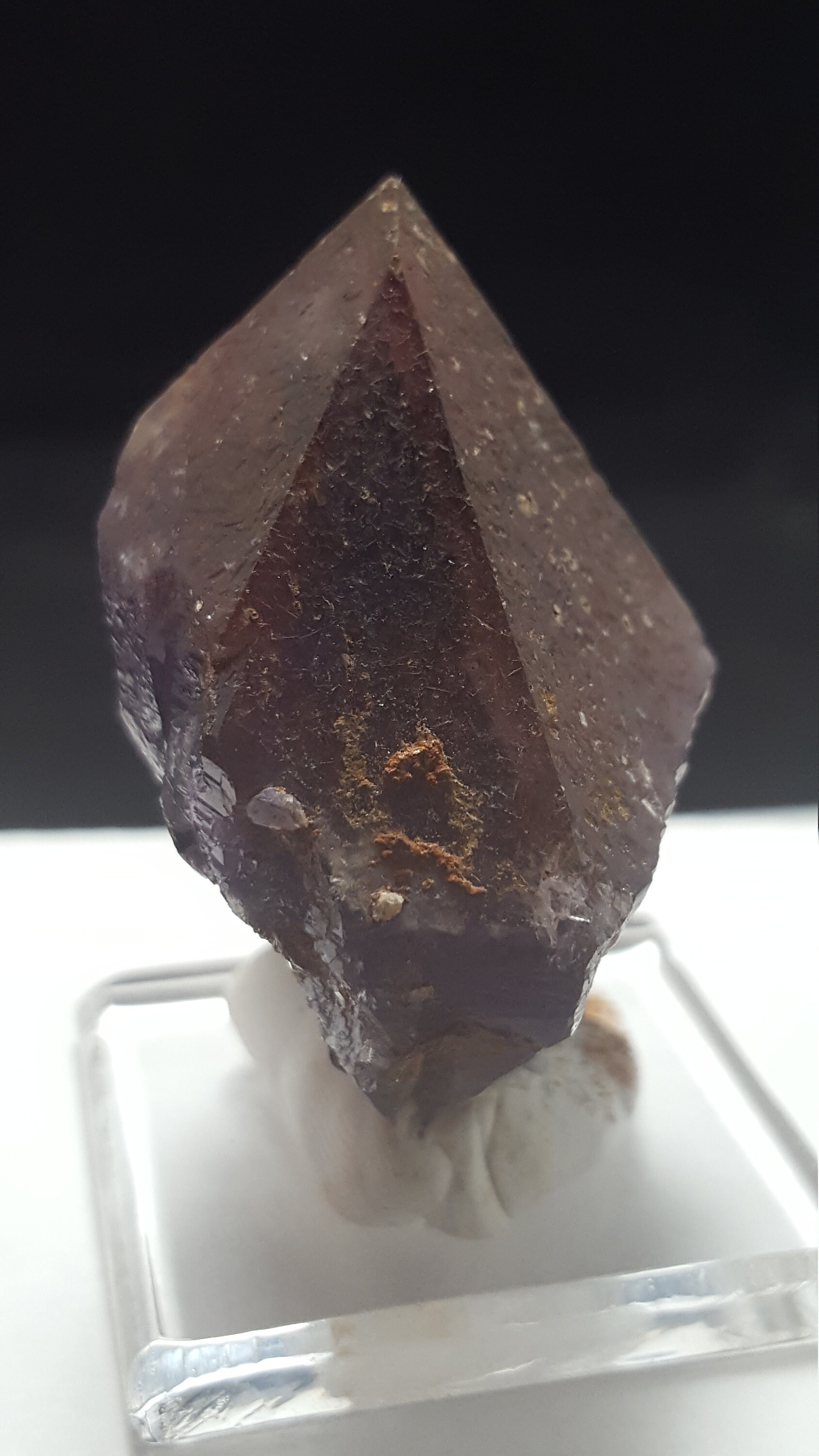 Red Cap Amethyst Quartz Crystal from Thunder Bay Ontario... Hematite ...